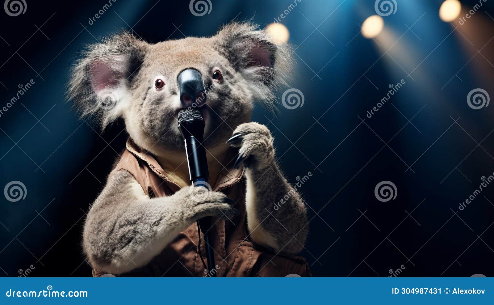 Microphone Koala With Variant Color Available For Logo-icon-clipart ...