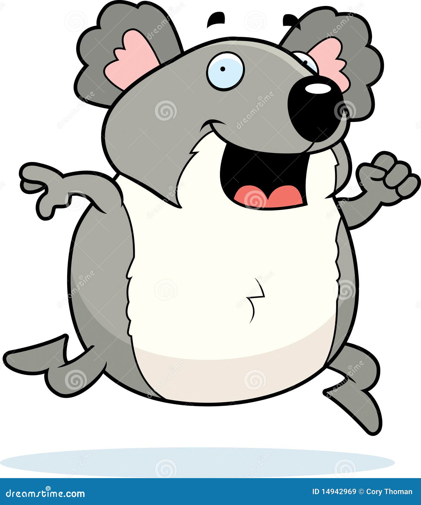 Koala Running stock vector. Illustration of smiling, cartoon - 14942969