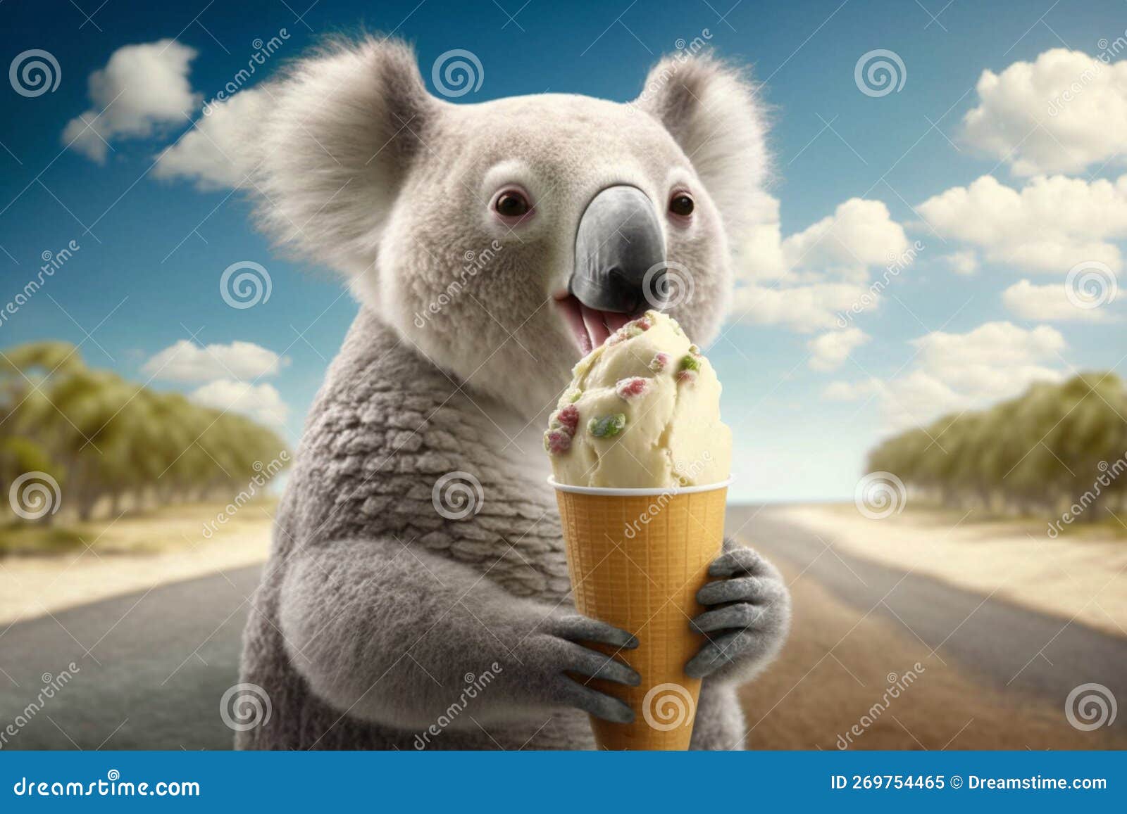 Koala is a Scoop of Ice Cream in Summer AI Generated Content Stock ...