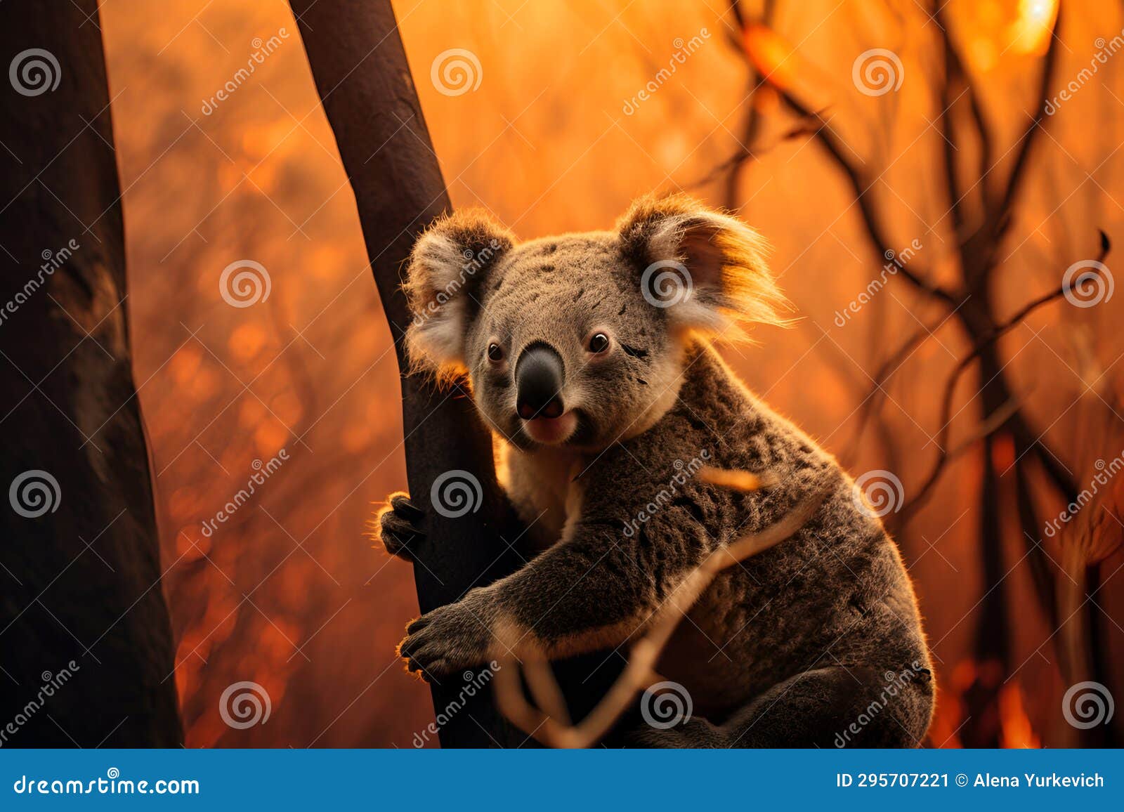 Koala In Burnt Undergrowth Royalty-Free Stock Image | CartoonDealer.com ...