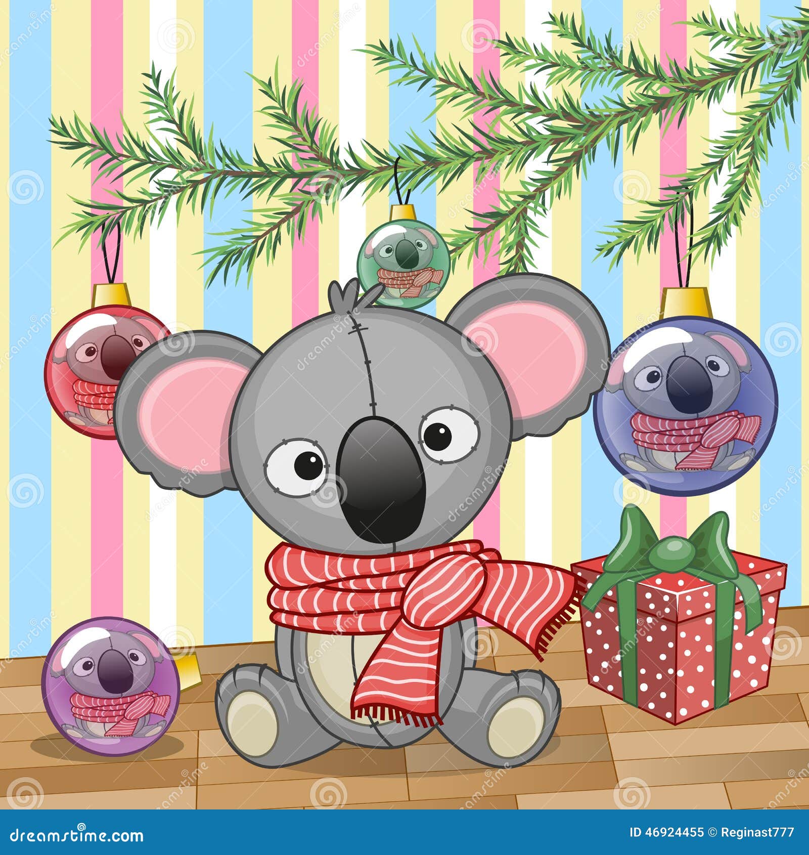 Koala under the tree stock vector. Illustration of cute - 46924455