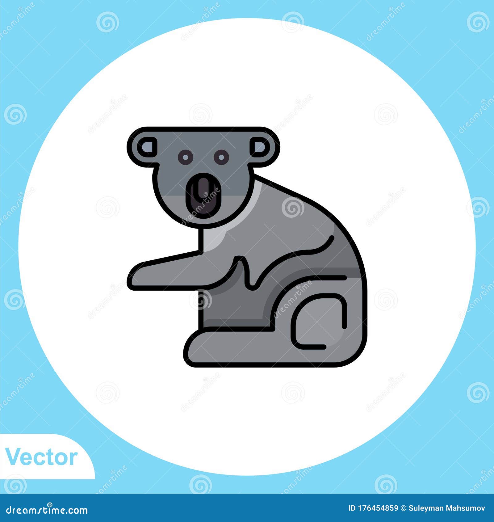 Koala Vector Icon Sign Symbol Stock Vector - Illustration of gray ...