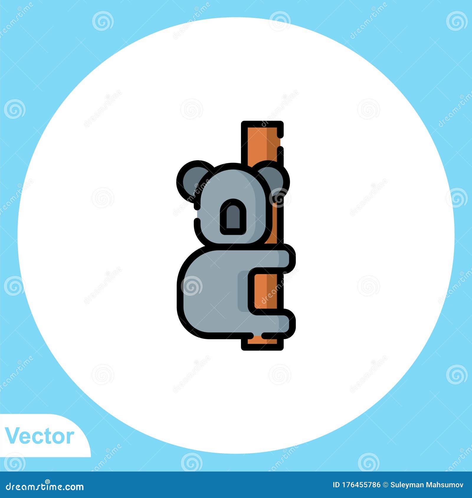 Koala Vector Icon Sign Symbol Stock Vector - Illustration of happy ...