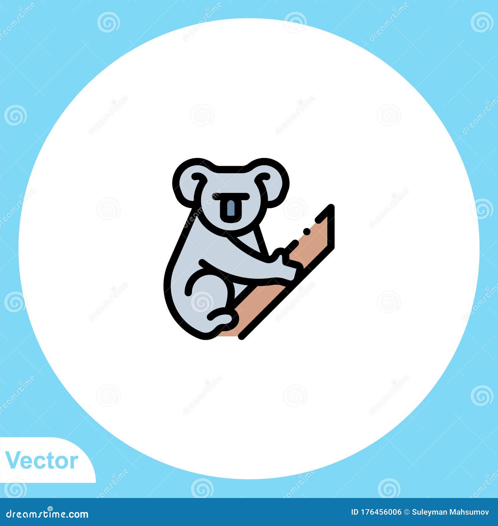 Koala Vector Icon Sign Symbol Stock Vector - Illustration of funny ...