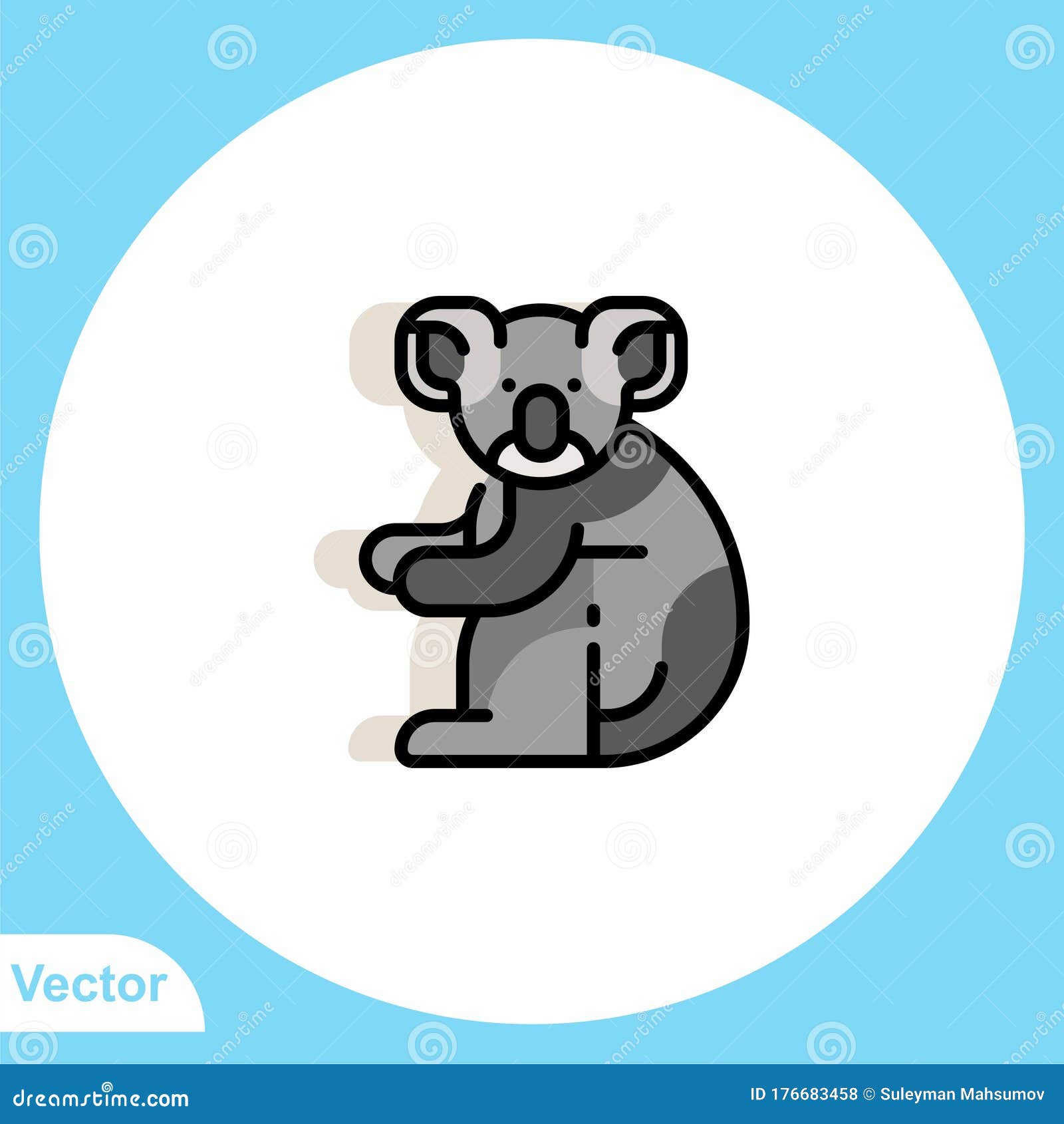 Koala Vector Icon Sign Symbol Stock Illustration - Illustration of icon ...