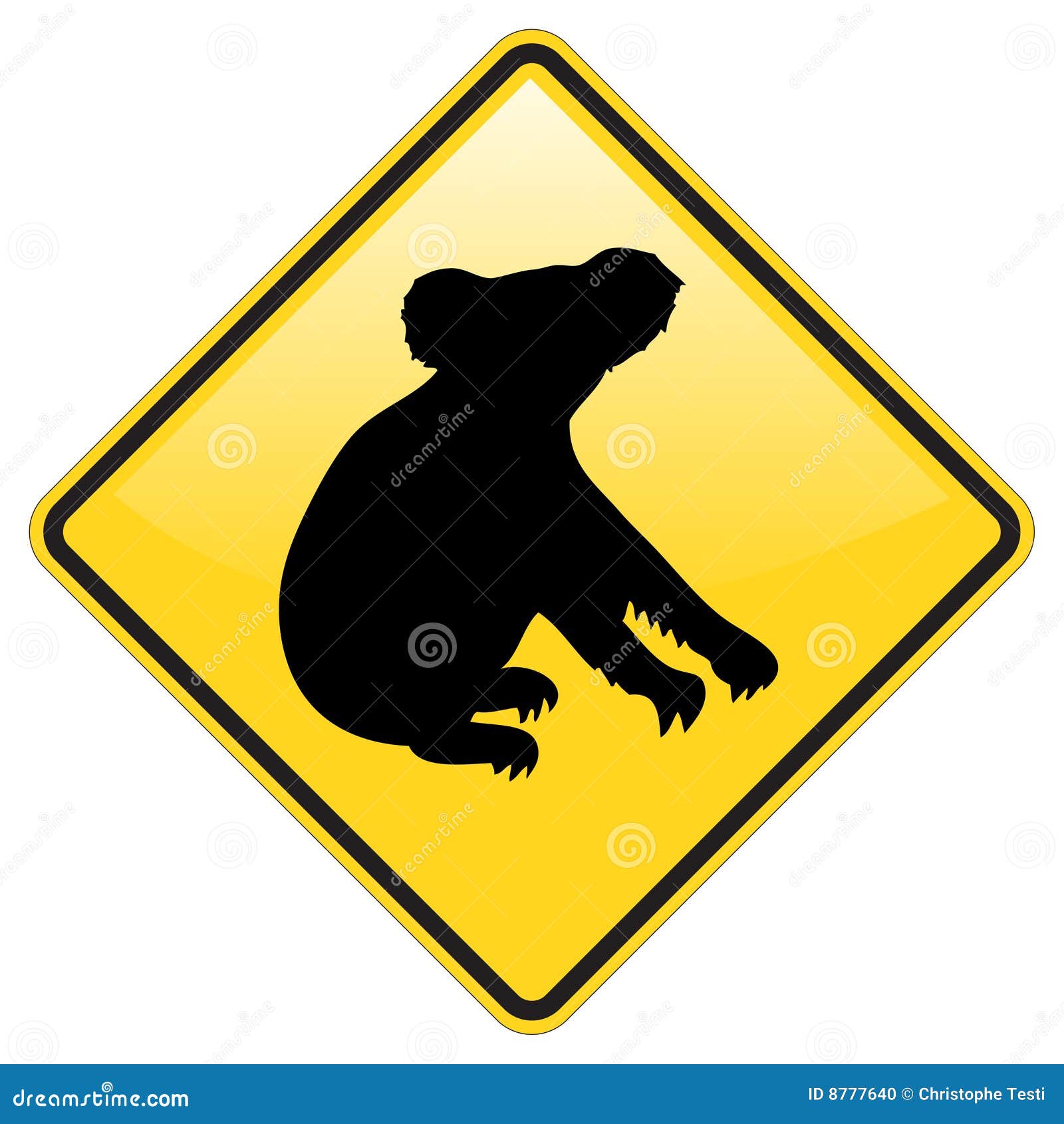 Koala warning sign stock vector. Illustration of profile - 8777640