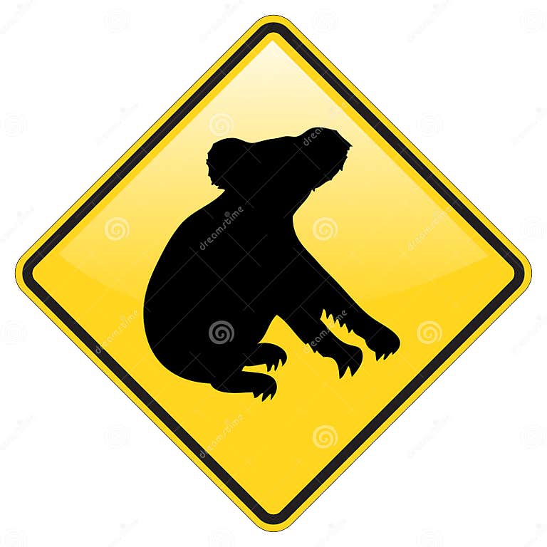 Koala warning sign stock vector. Illustration of profile - 8777640