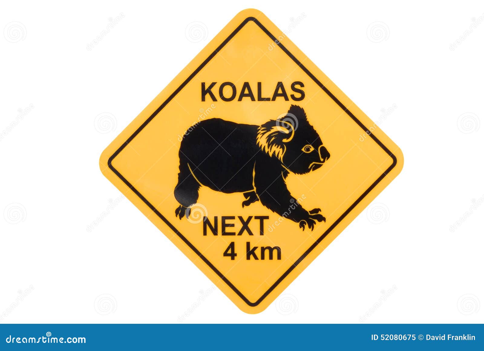 Australia, Australian Koala Yellow Road Warning Sign Isolated On White ...