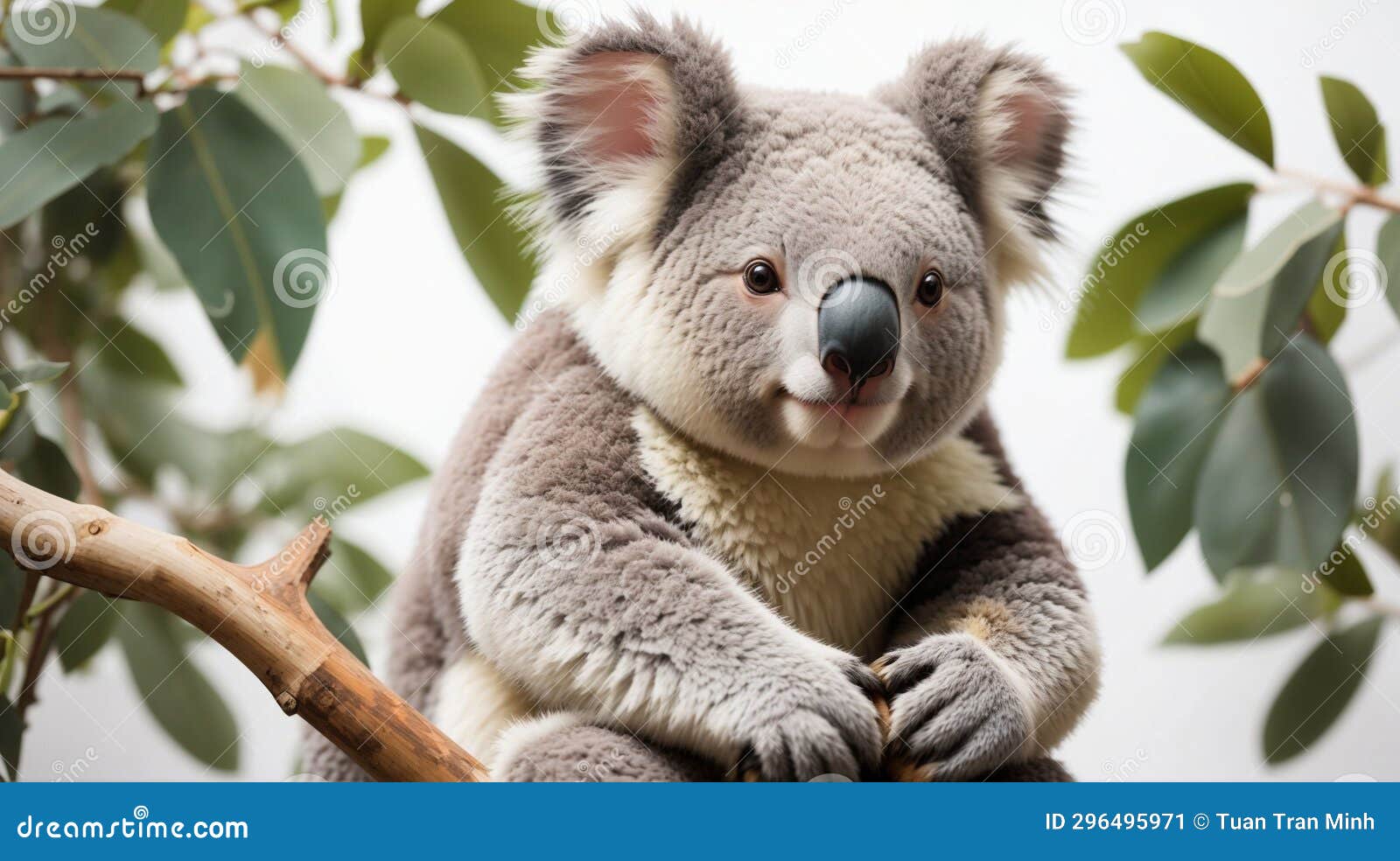 Cut Koala on white stock image. Image of generated, white - 296495971