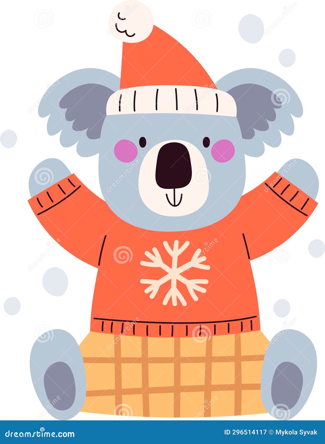 Koala with Winter Clothes stock illustration. Illustration of wild ...