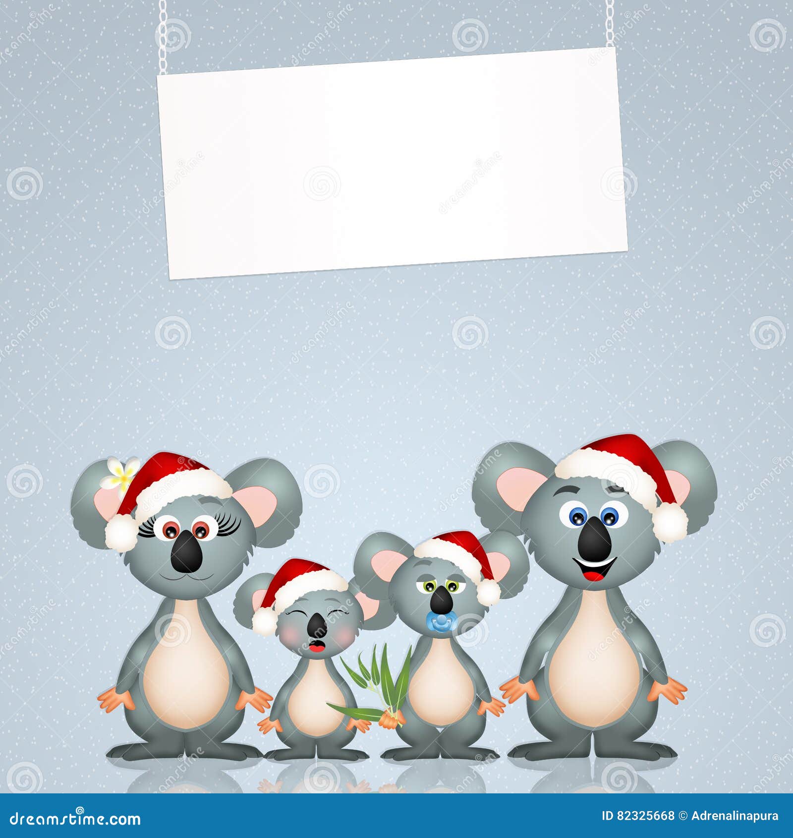 Koalas at Christmas stock illustration. Illustration of wild - 82325668