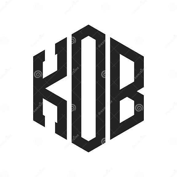KOB Logo Design. Initial Letter KOB Monogram Logo Using Hexagon Shape ...