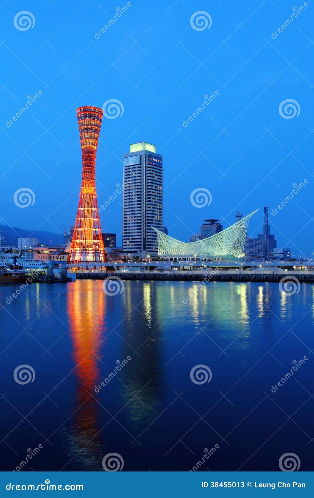 Kobe city at night stock image. Image of hotel, skyline - 38455013