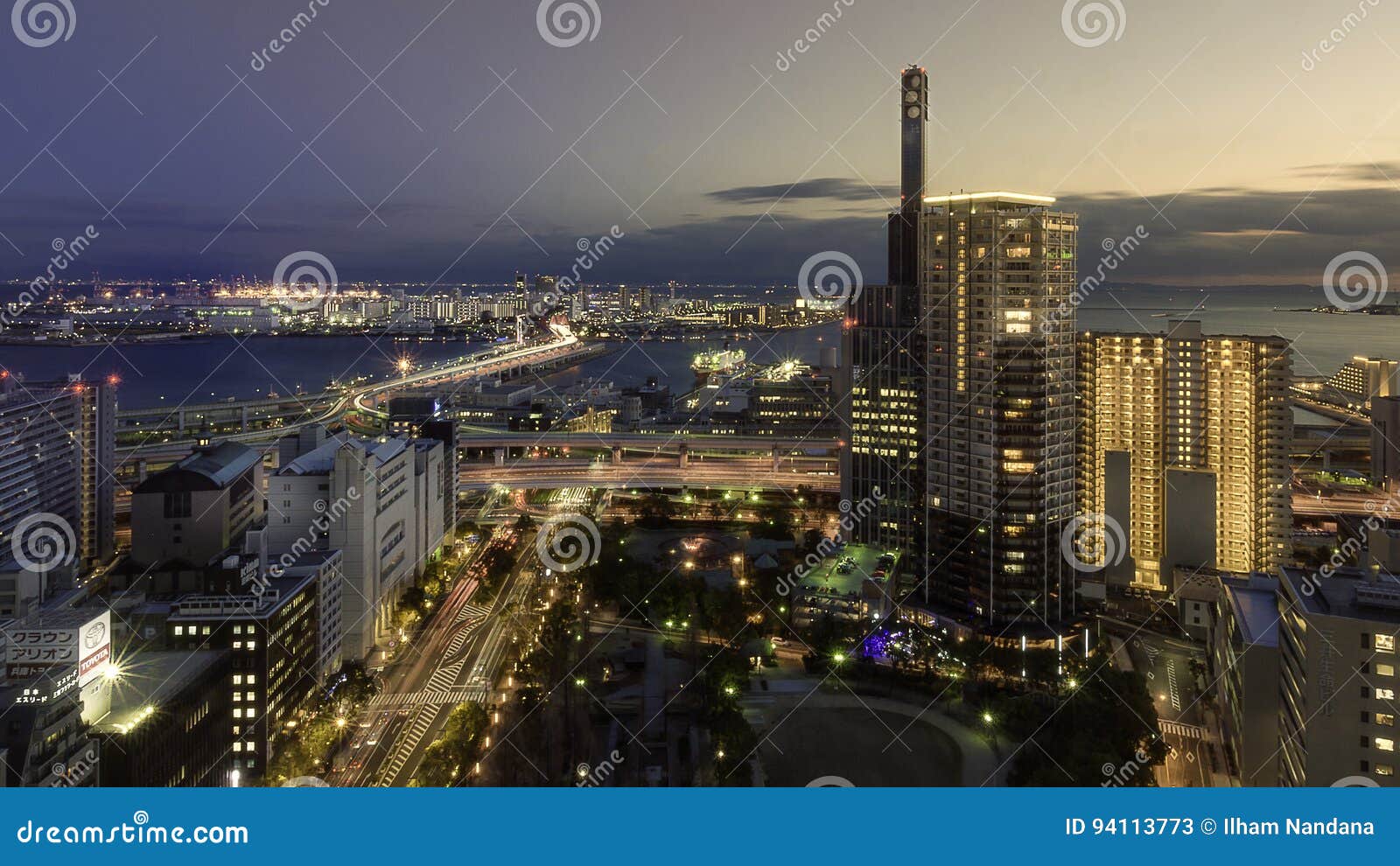 Kobe Cityscape And Skyline, Kobe Port Island And Kobe Airport In Osaka ...