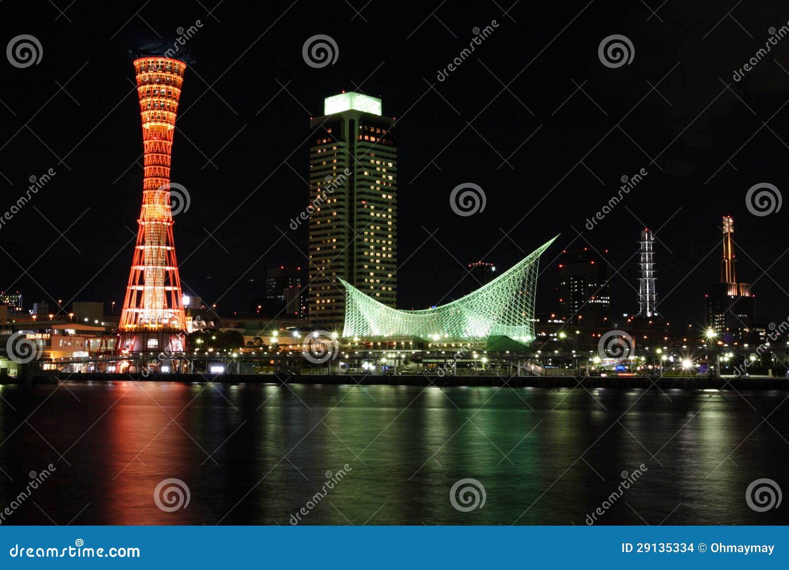 Kobe habour at night editorial stock image. Image of japanese - 29135334
