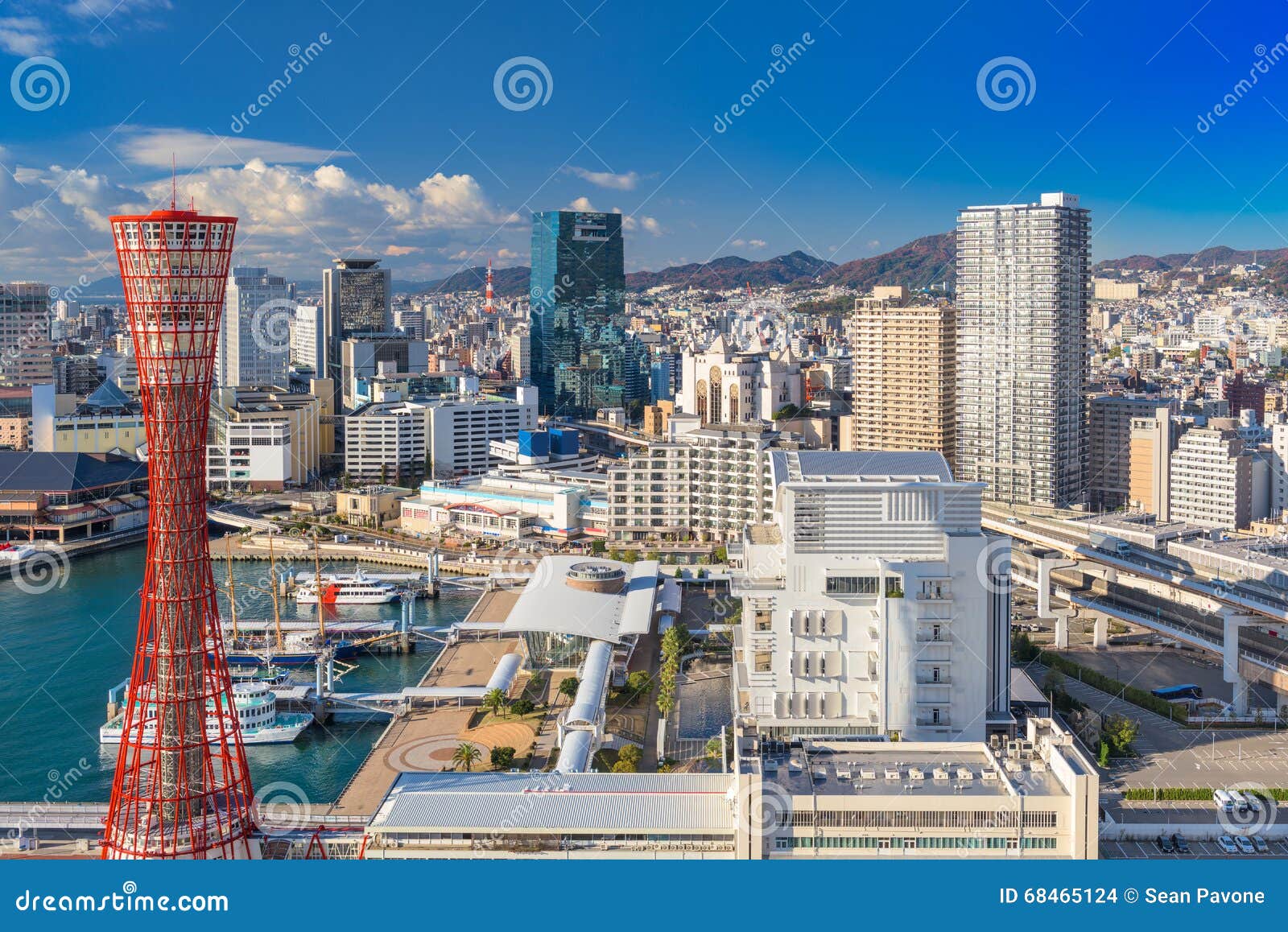 Kobe Harbor Skyline stock photo. Image of motomachi, metropolis - 68465124