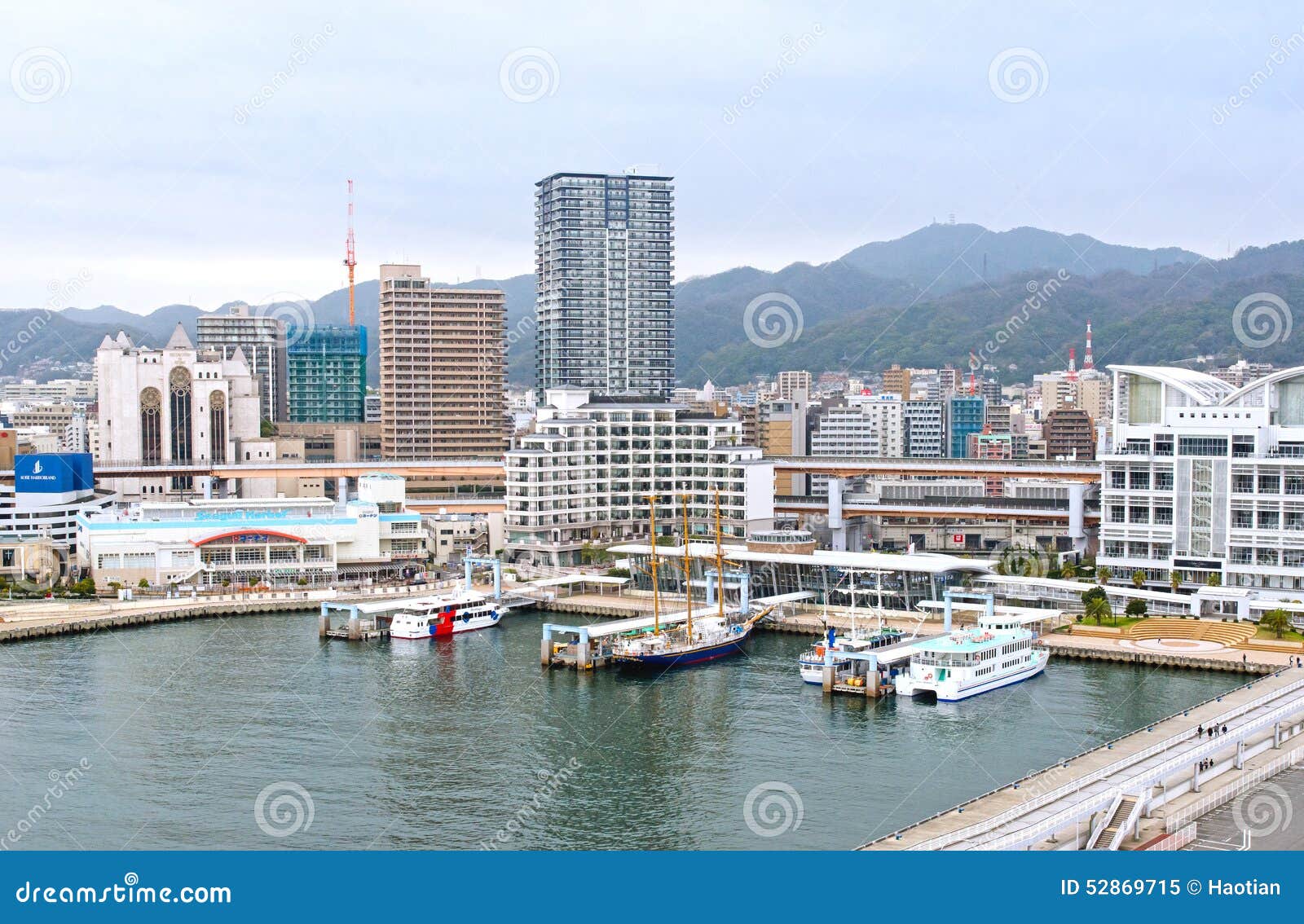 Kobe Meriken Park Ferry Terminal Editorial Image - Image of hazy ...