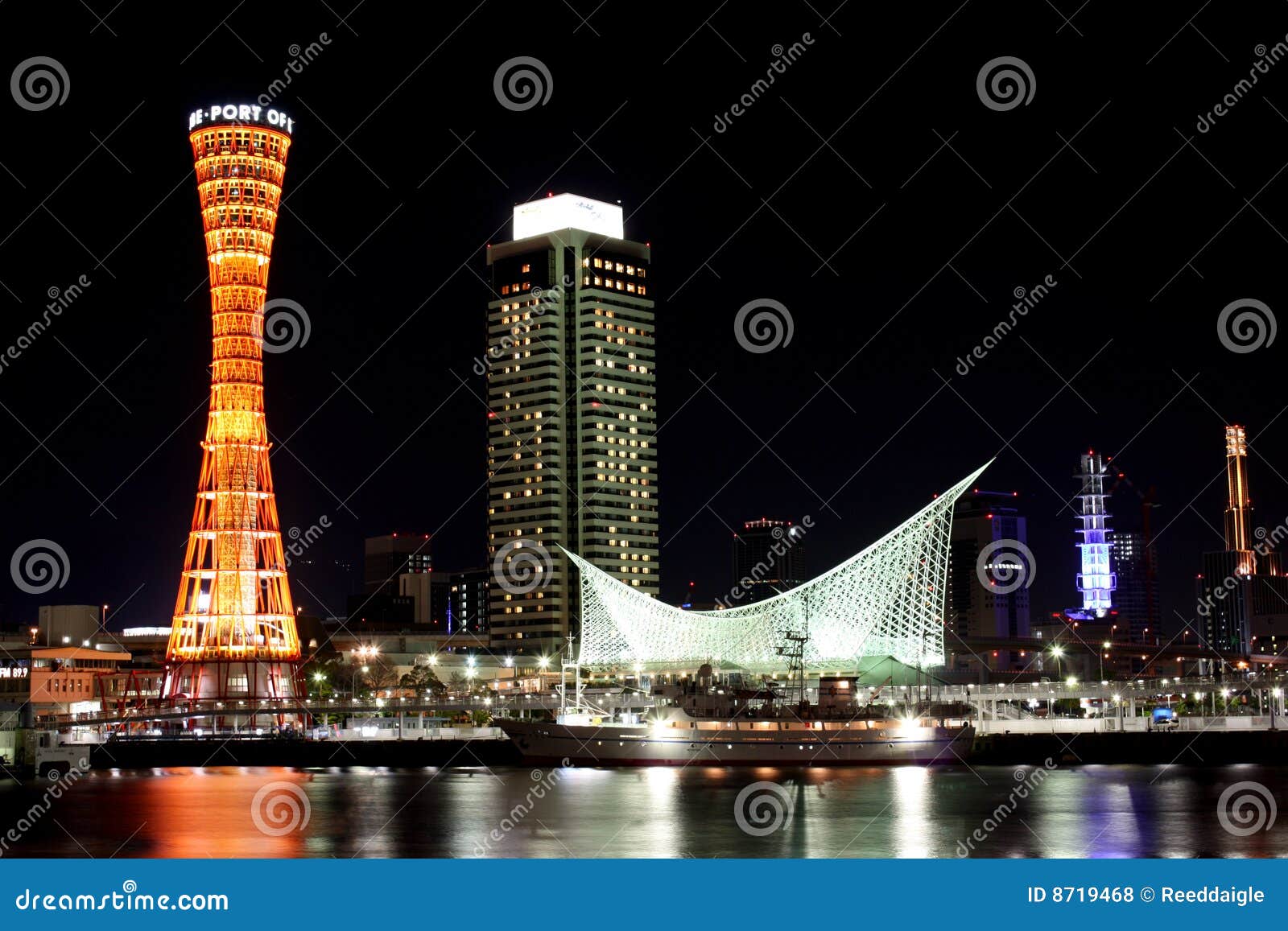 Kobe Port Island And Kobe Airport In Osaka Bay Seen From Nunobiki Herb ...