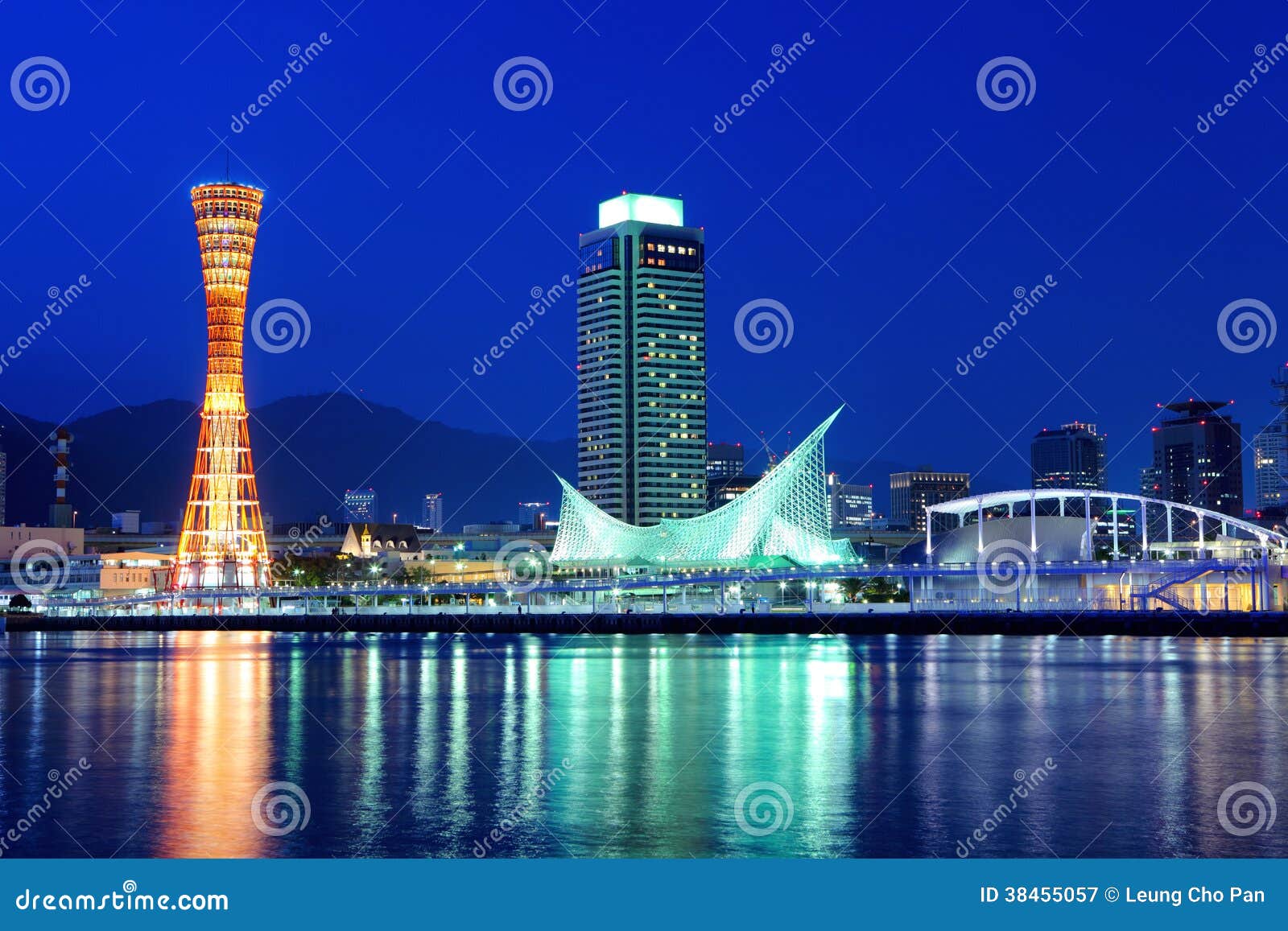 Kobe skyline at night stock image. Image of evening, high - 38455057