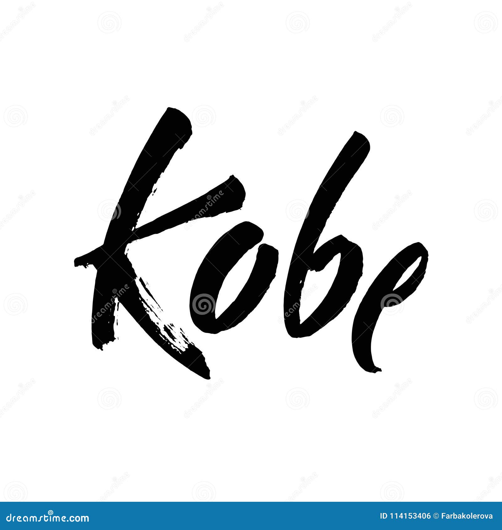 Kobe Text Design Vector Calligraphy Typography Poster Usable As