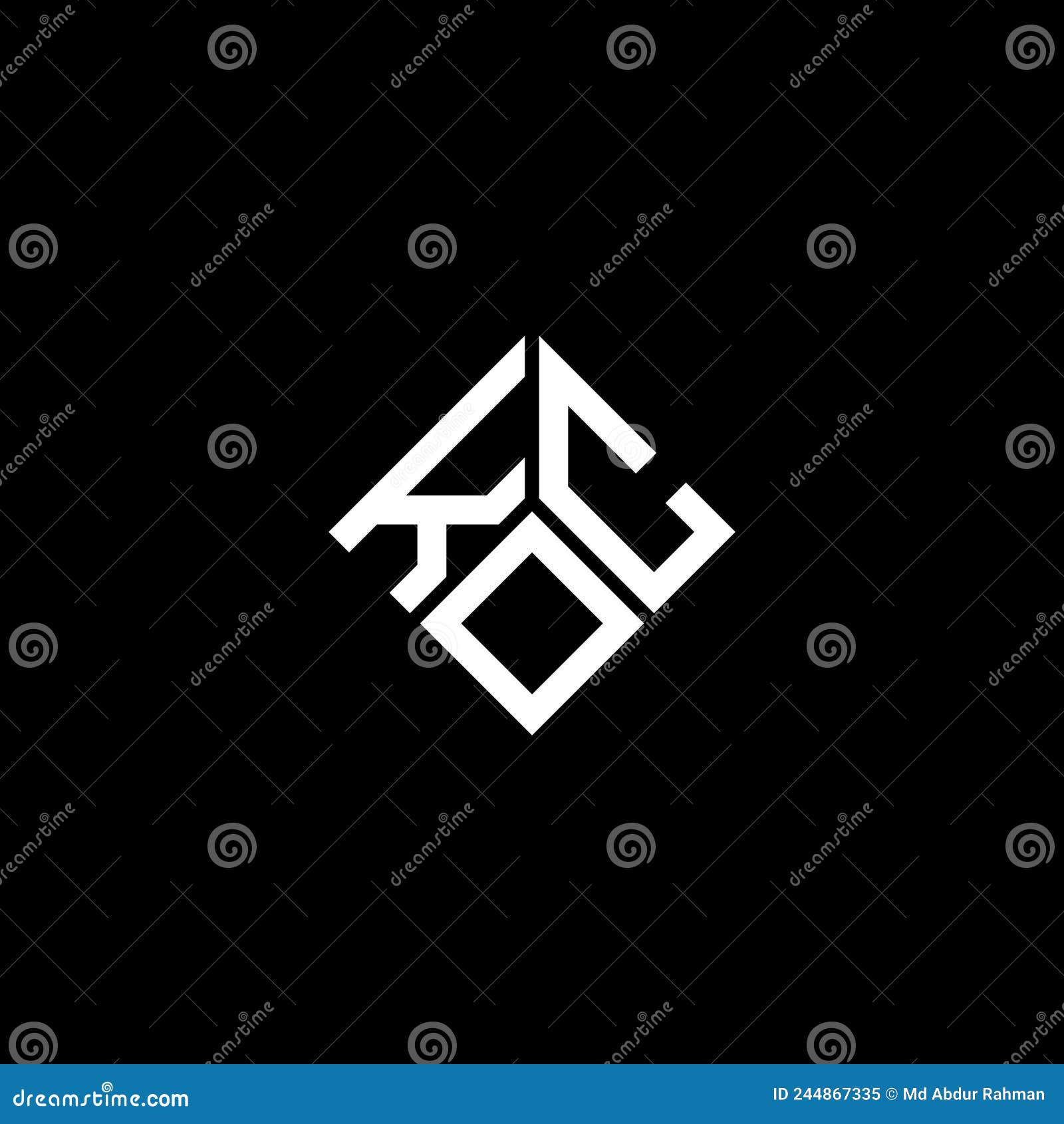 KOC Letter Logo Design On Black Background. KOC Creative Initials ...