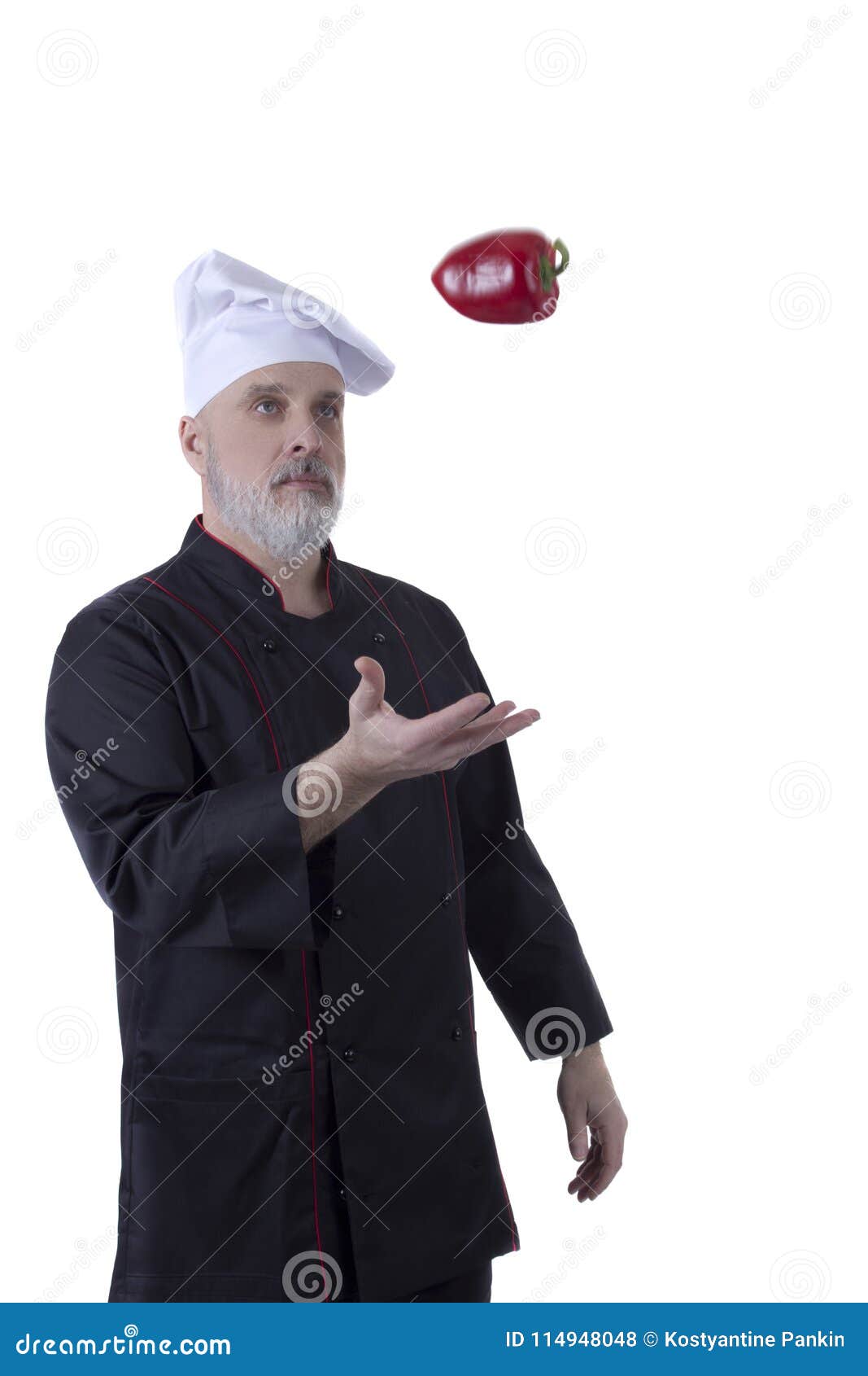 Koch mit einem Bart stockfoto. Bild von paprika, unternehmer - 114948048