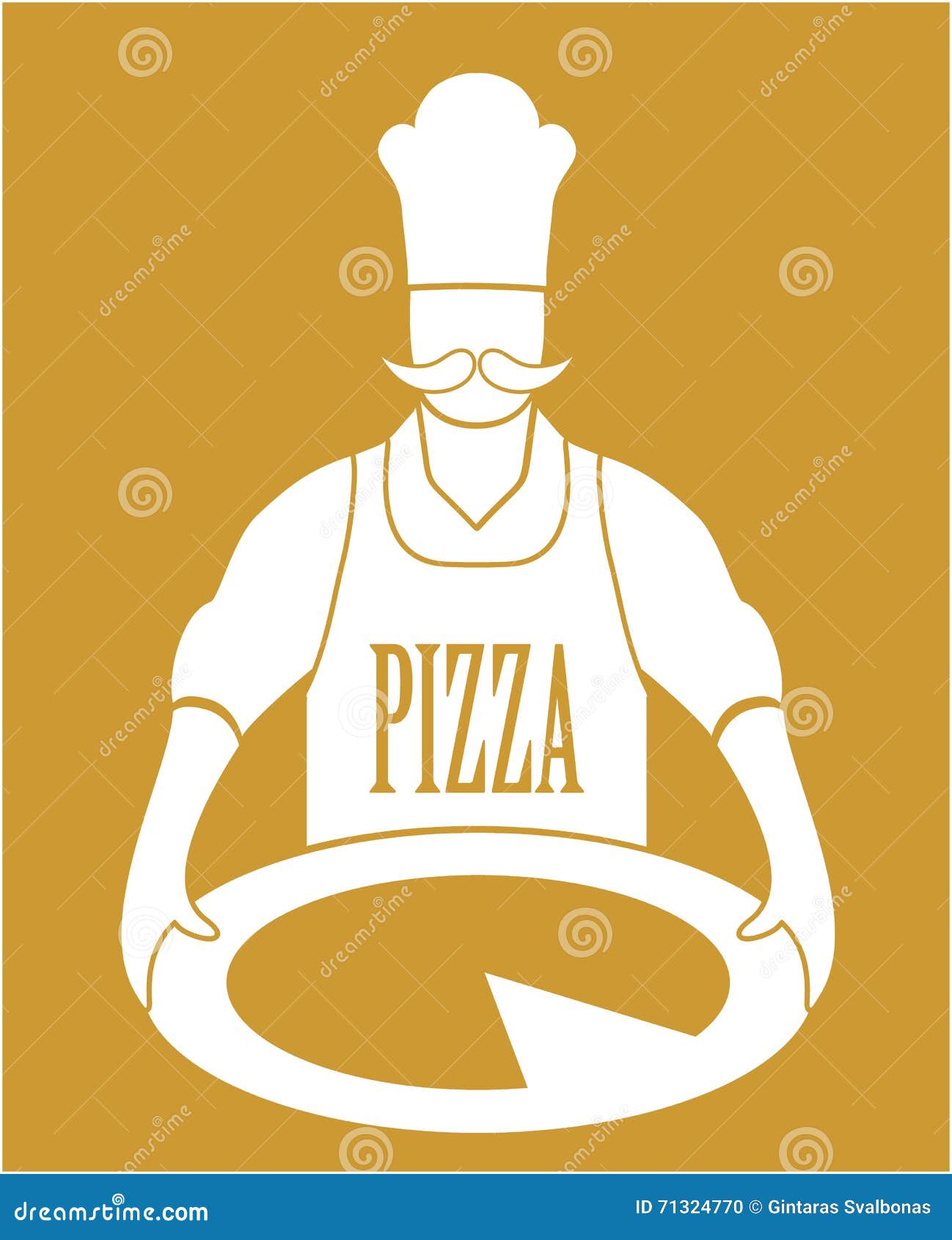 Koch Pizza Vector vektor abbildung. Illustration von pizzeria - 71324770