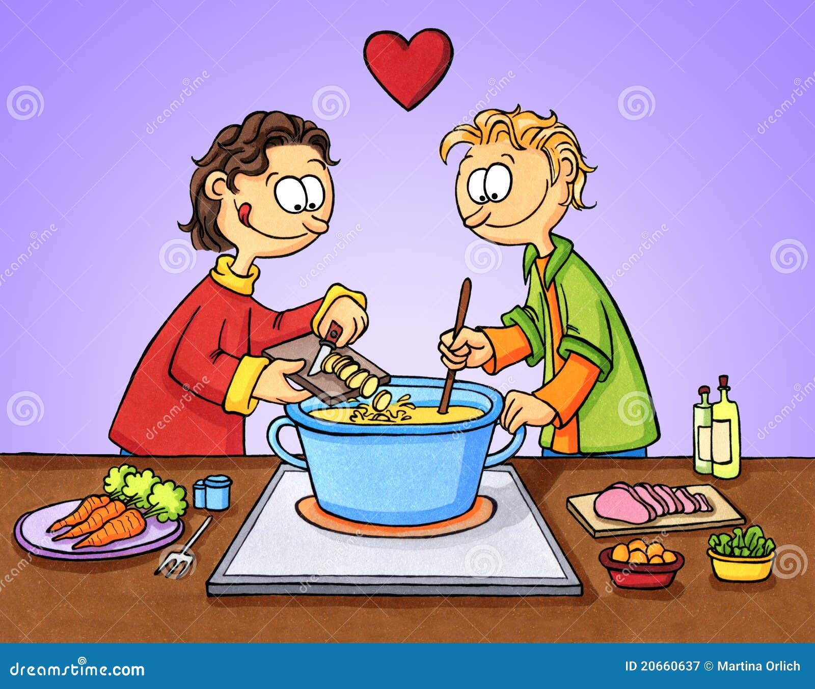 Kochen mit Liebe stock abbildung. Illustration von potentiometer - 20660637