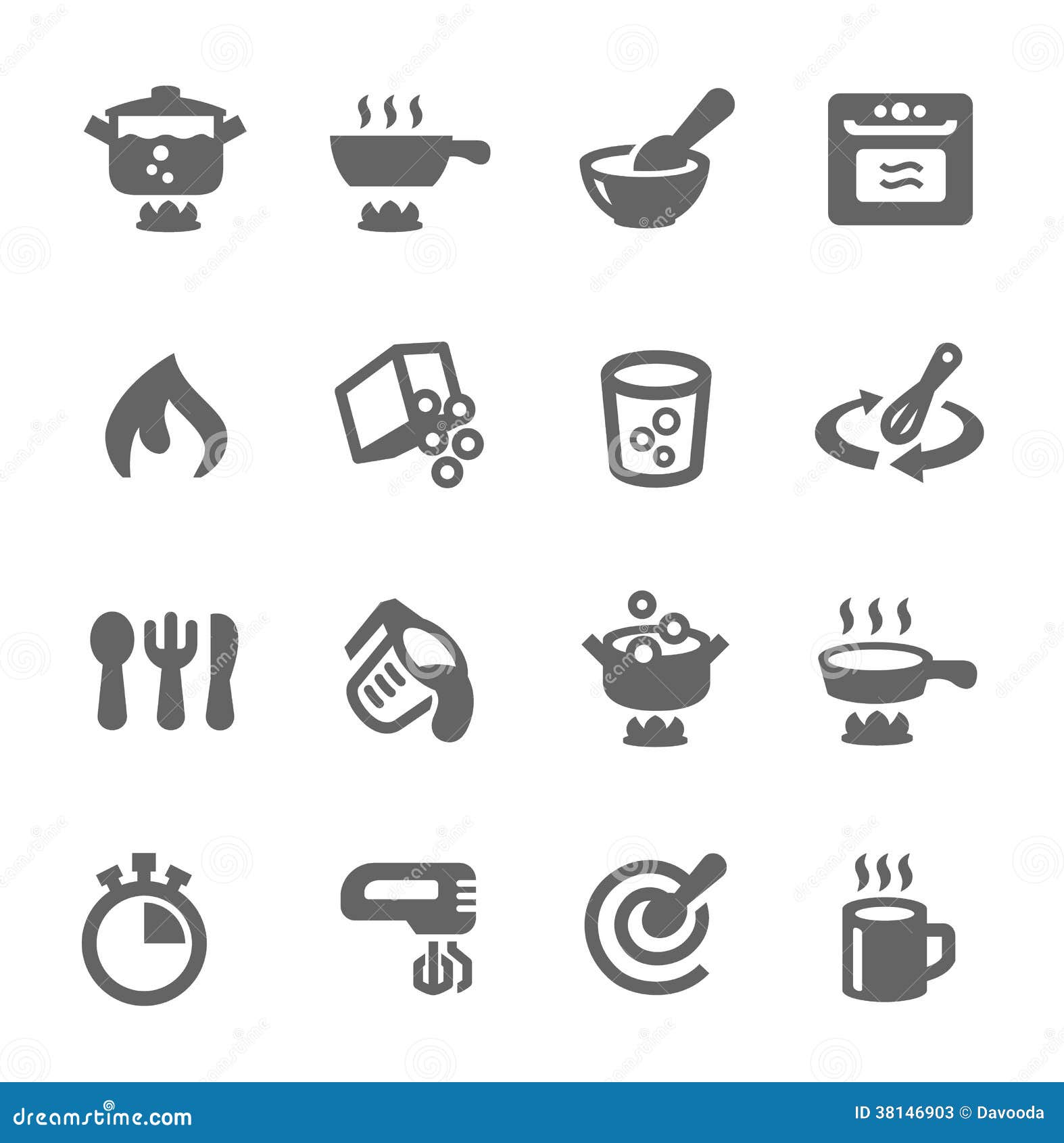 Kochen von Ikonen vektor abbildung. Illustration von fülle - 38146903