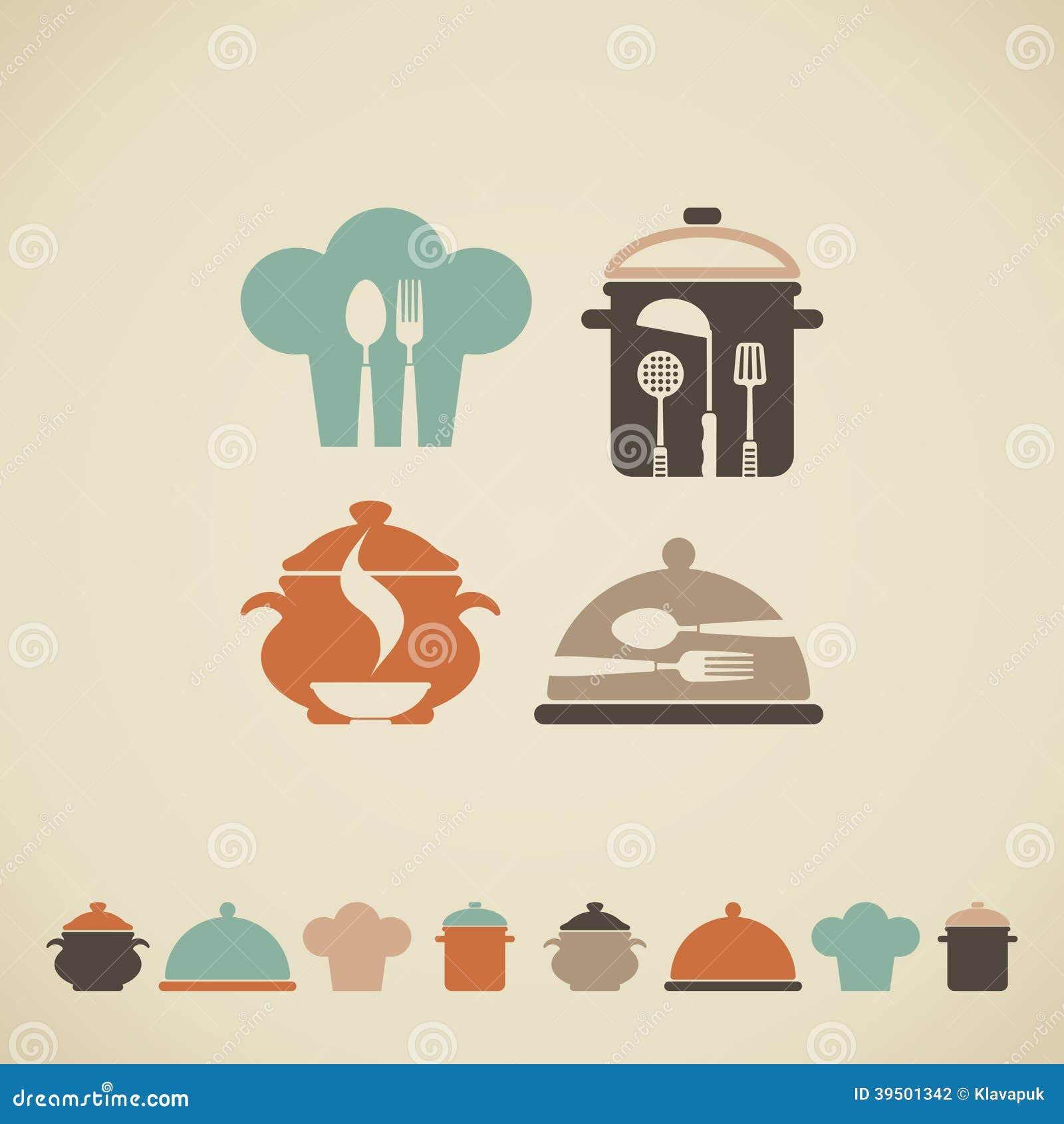 Kochen von Symbolen stock abbildung. Illustration von teller - 39501342