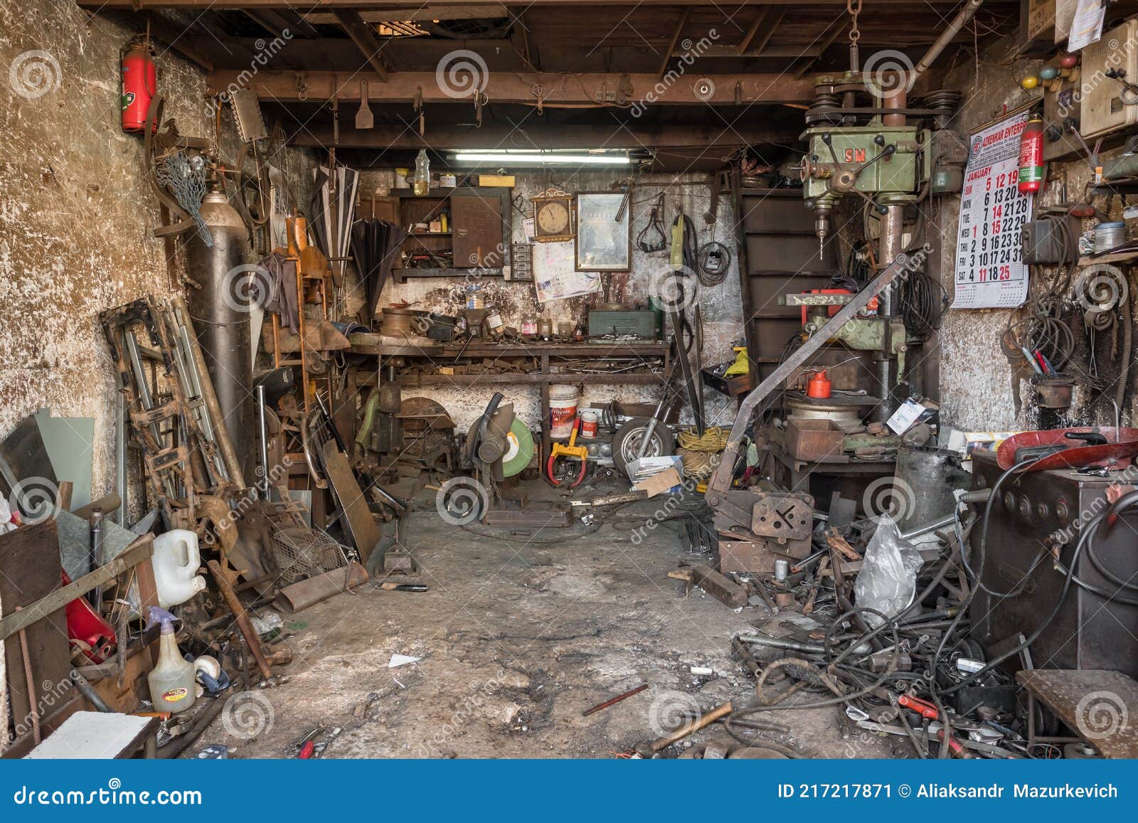 Interior of an Empty Mechanics Shop in India Editorial Photo - Image of ...
