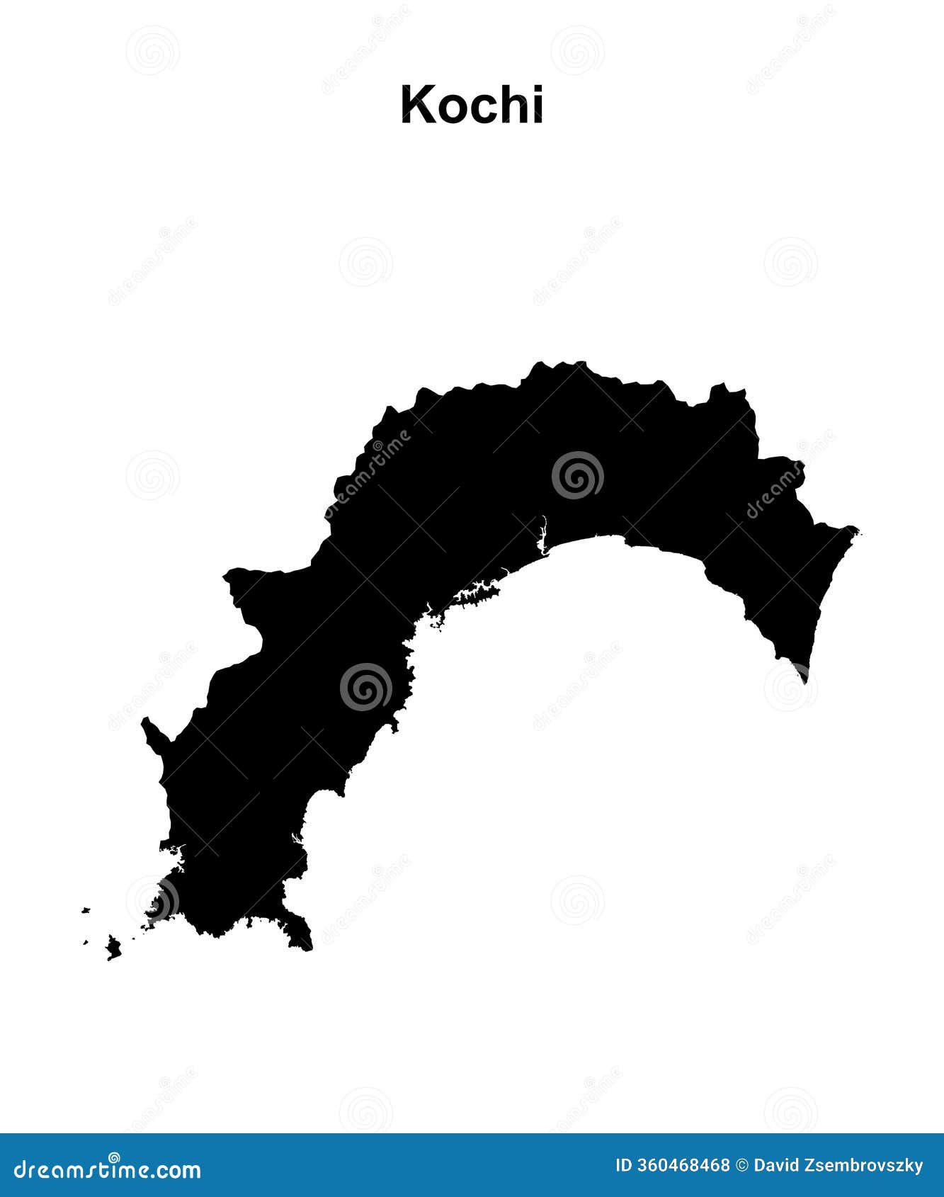 Kochi Blank Outline Map Set Vector Illustration | CartoonDealer.com ...