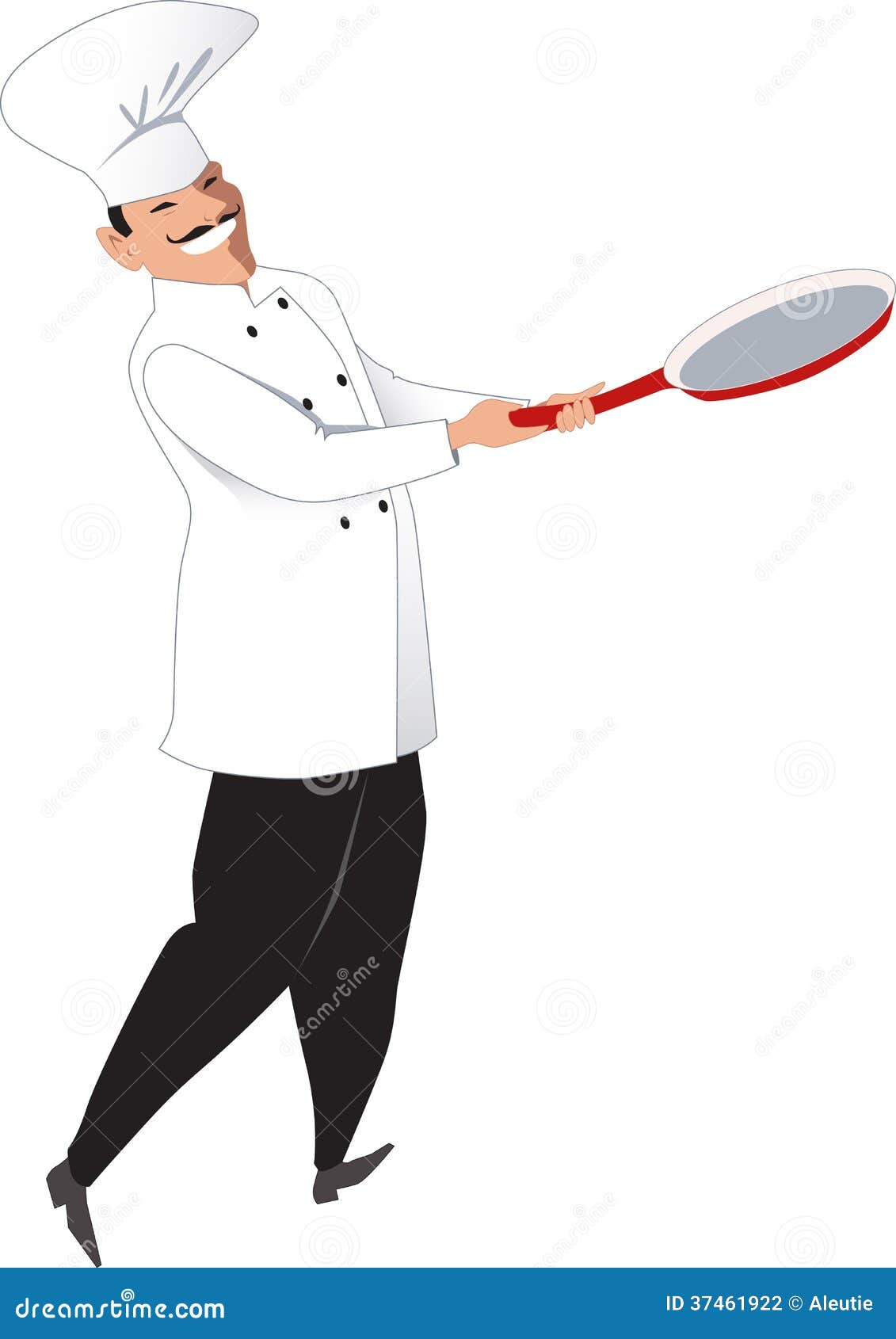 Kock med en kastrull vektor illustrationer. Illustration av kokkonst ...
