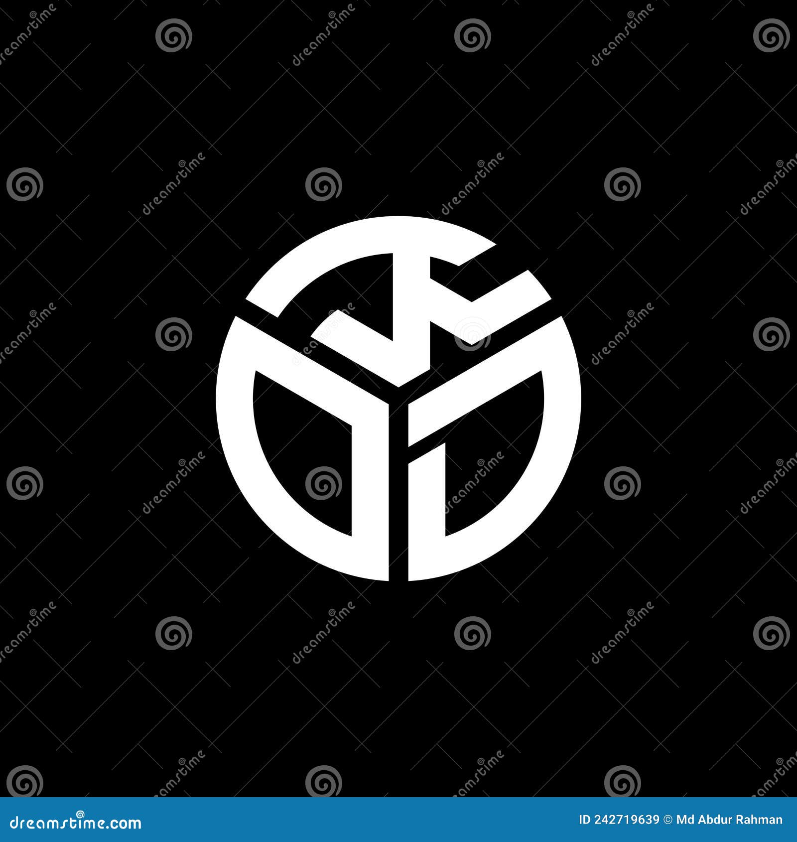 KOD Letter Logo Design on Black Background. KOD Creative Initials ...