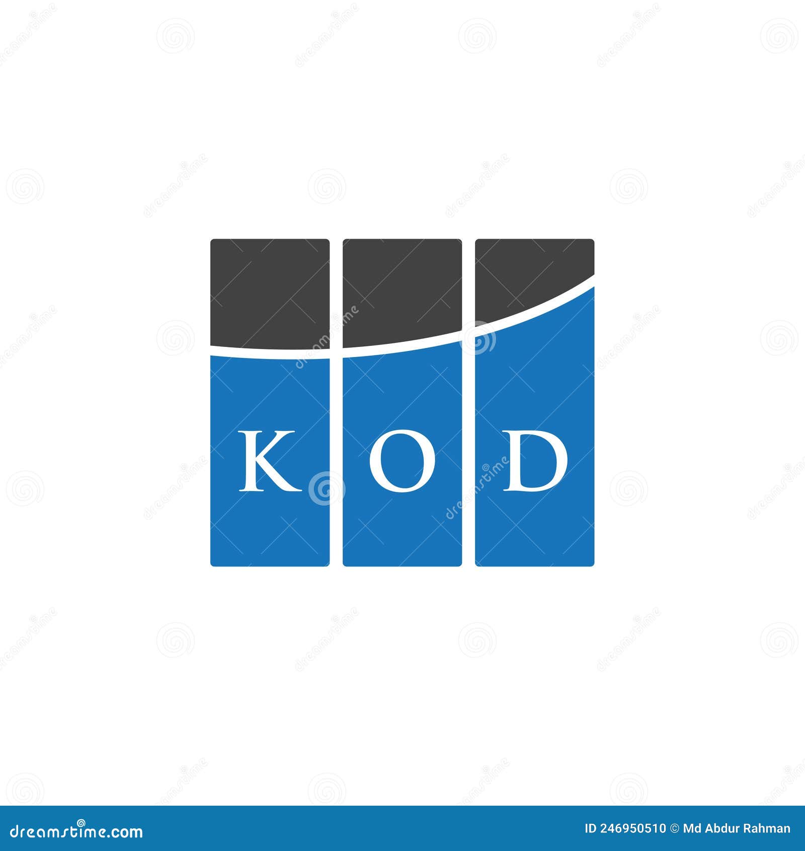 KOD Letter Logo Design on WHITE Background. KOD Creative Initials ...
