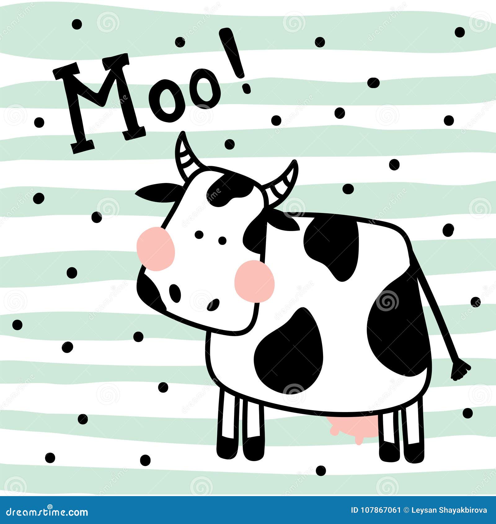 Koe vector illustratie. Illustration of vakantie, zwart - 107867061