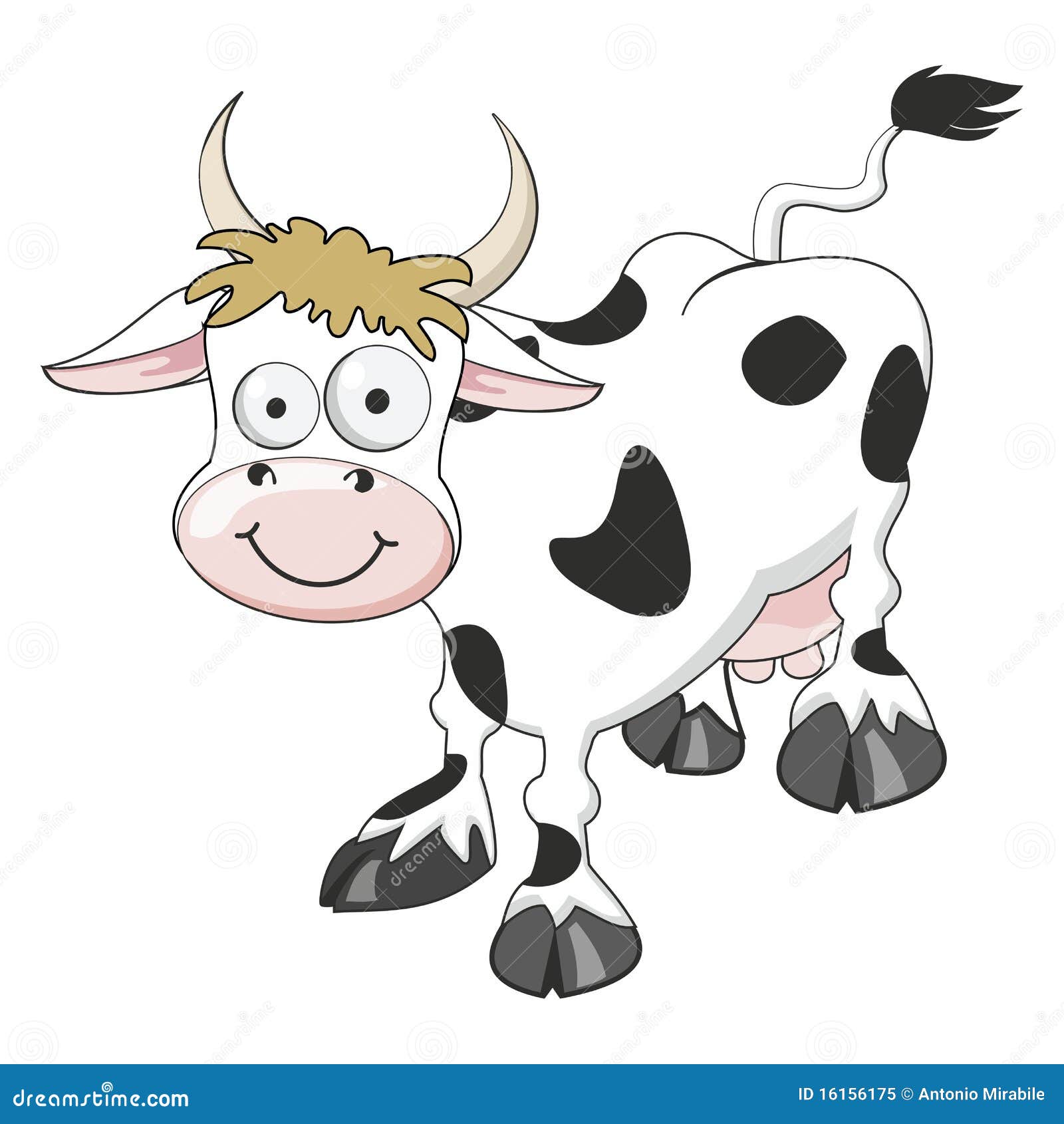 Koe vector illustratie. Illustration of boerenerf, kinderjaren - 16156175