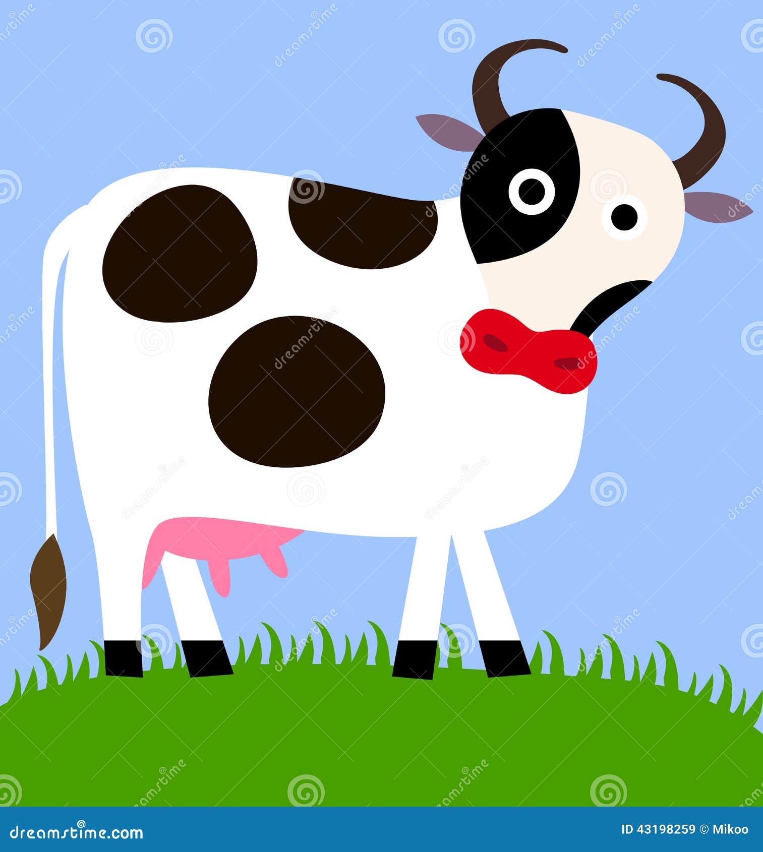 Koe vector illustratie. Illustration of groen, landbouw - 43198259