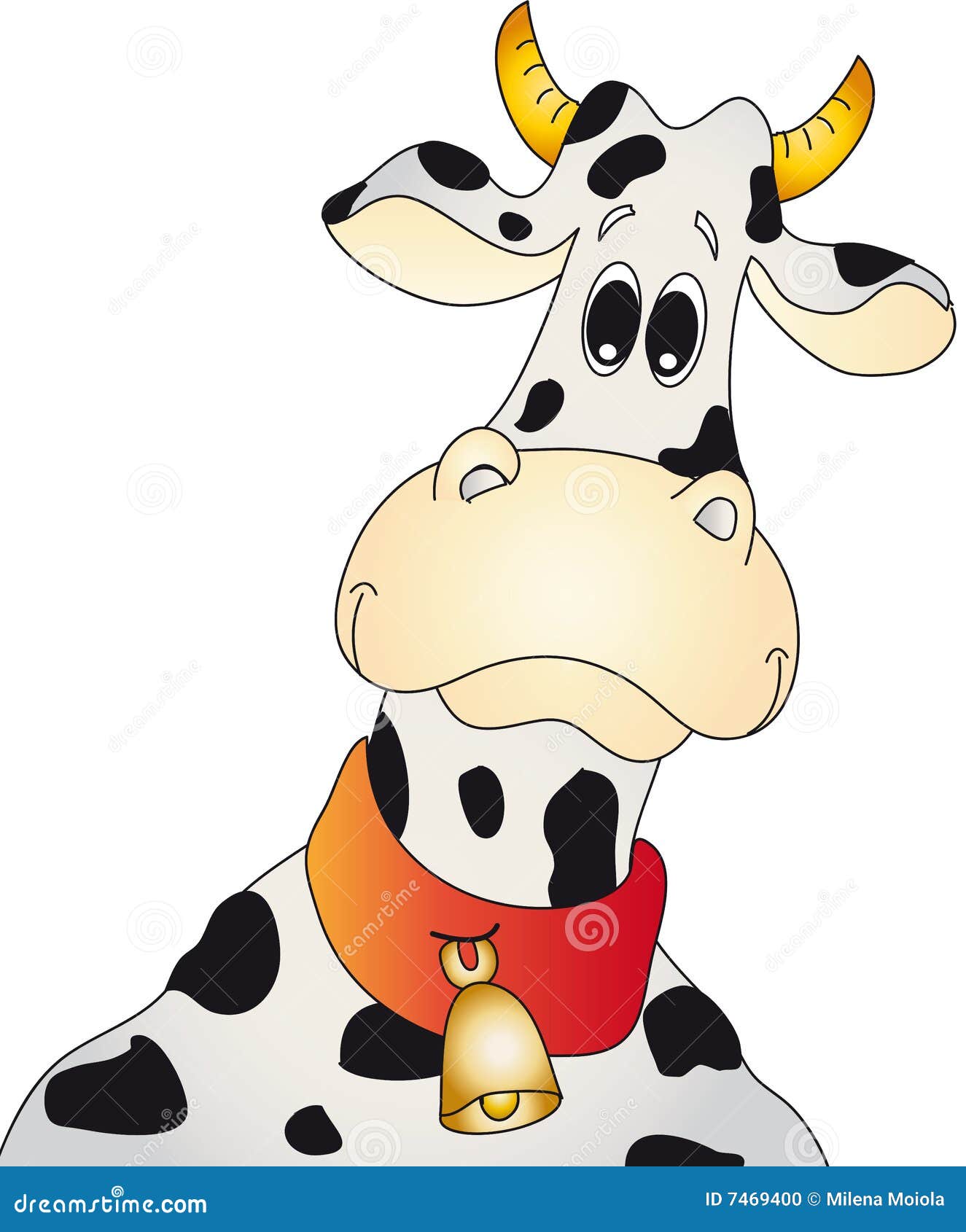 Koe stock illustratie. Illustration of artistiek, strips - 7469400