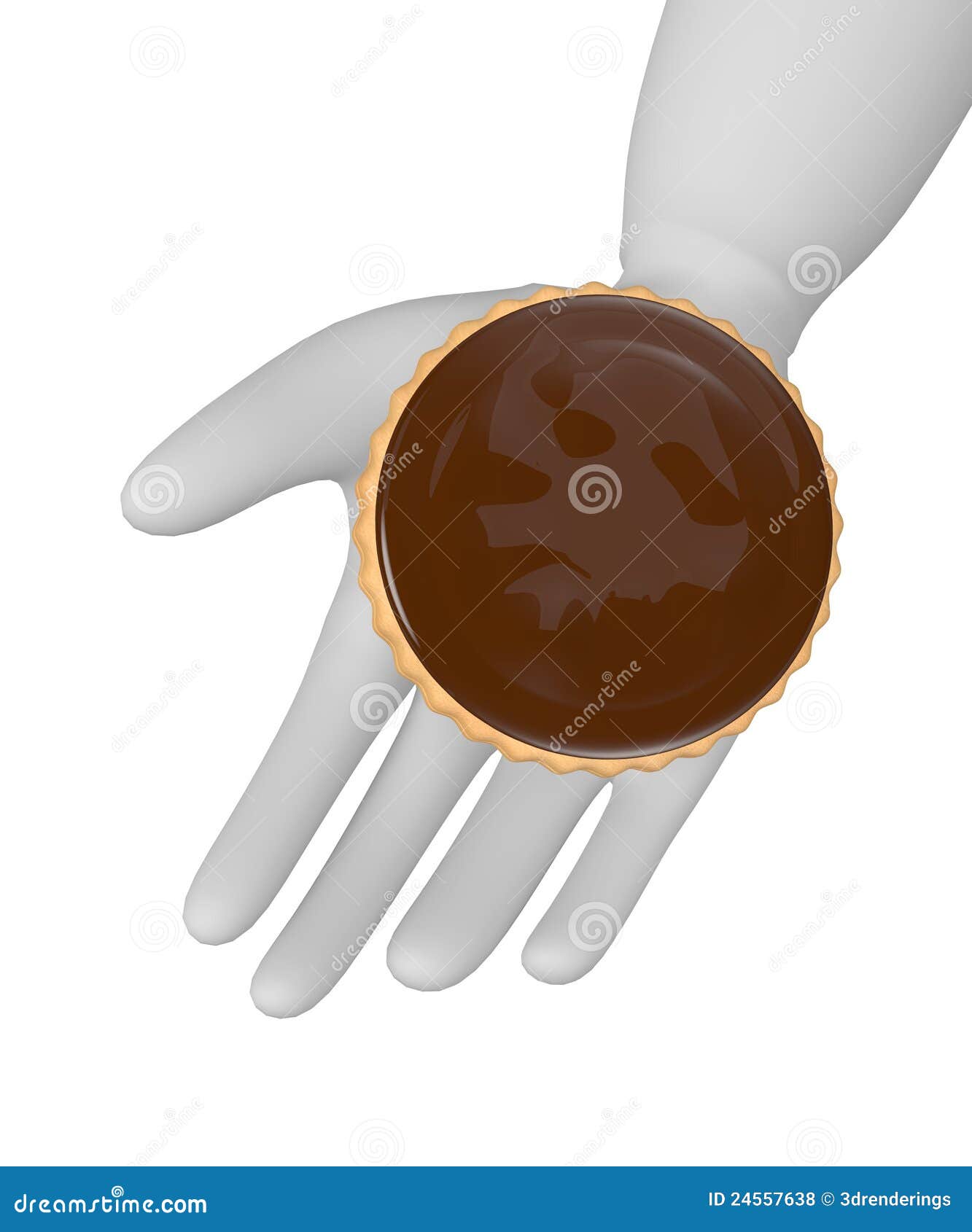 Koekje (chocolade Op Bovenkant) Op Hand Stock Illustratie ...