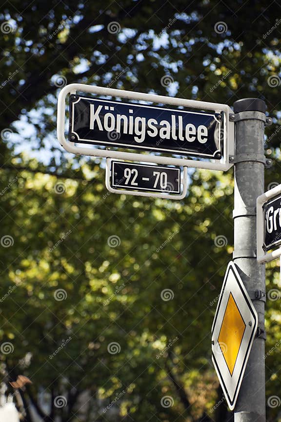 Königsallee road sign stock image. Image of düsseldorf - 341860931