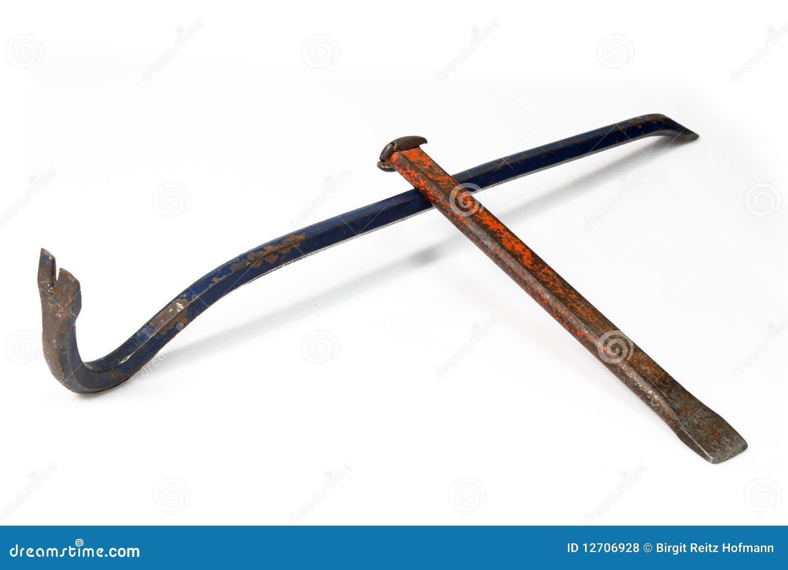 Koevoet en beitel stock foto. Image of handvat, kleur - 12706928