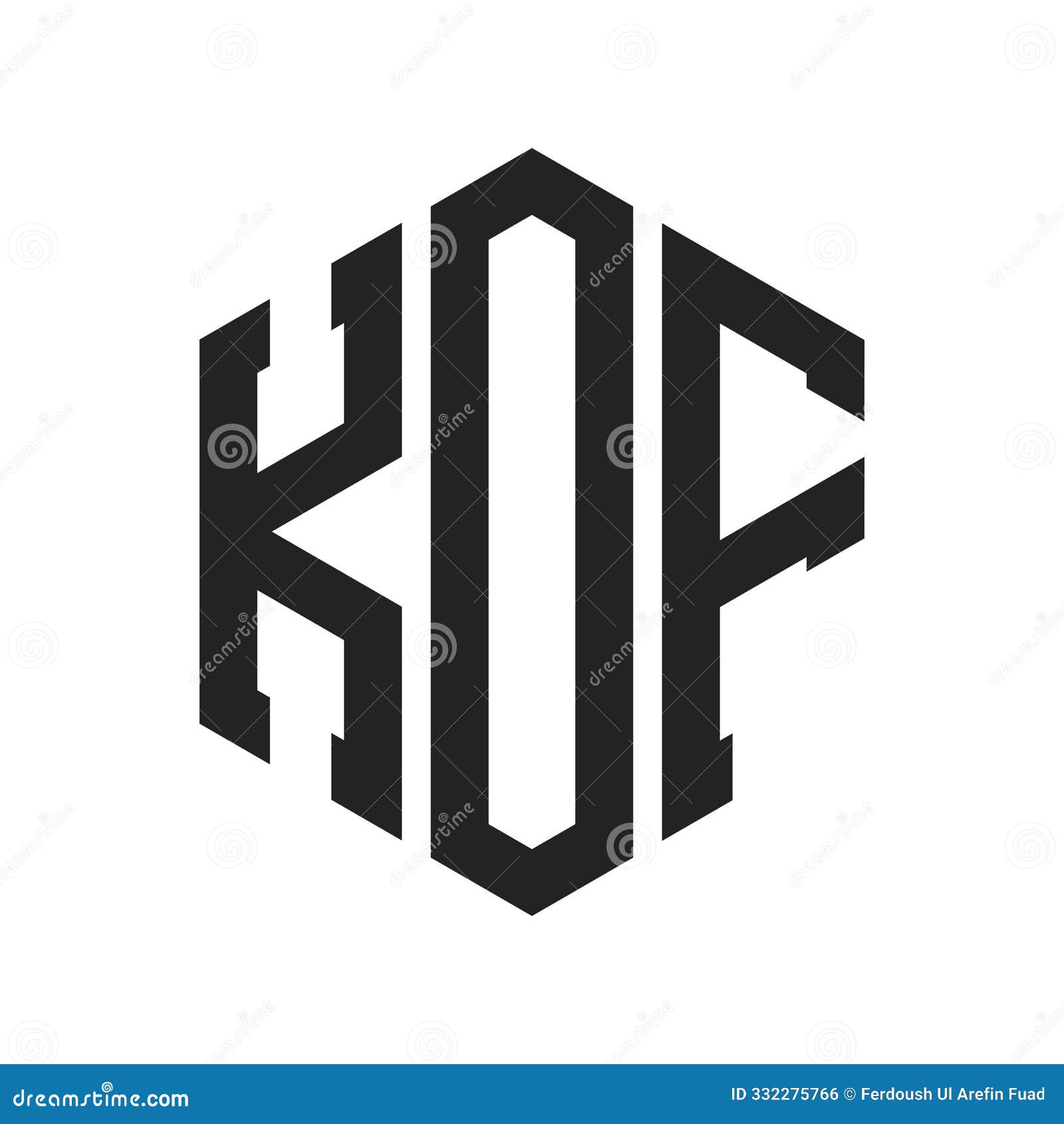 KOF Logo Design. Initial Letter KOF Monogram Logo Using Hexagon Shape ...
