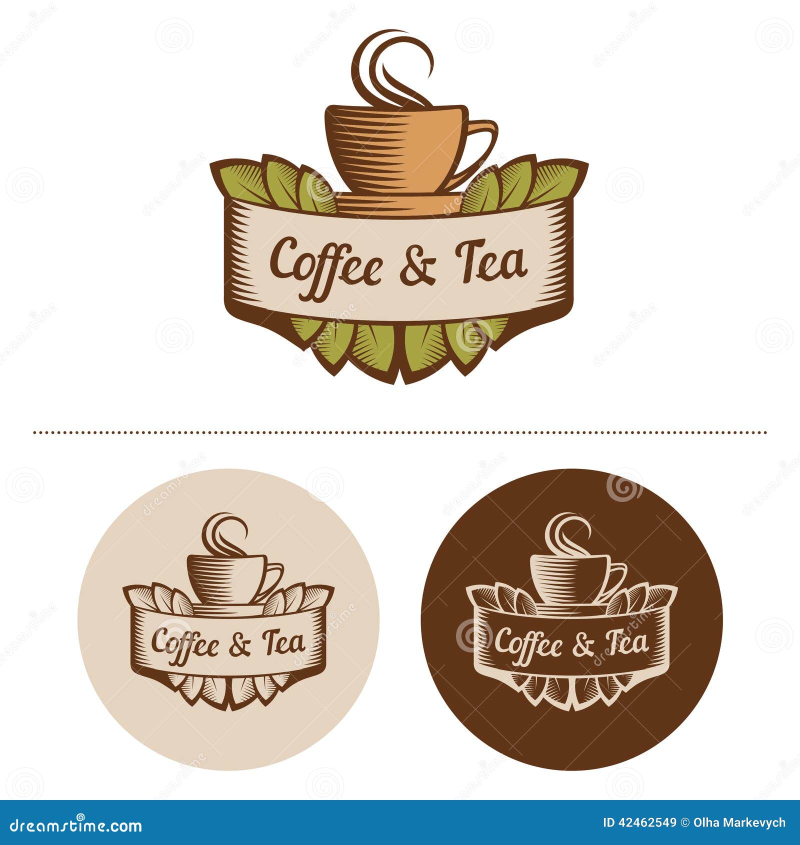 Koffie En Thee Logo Template Vector Illustratie - Illustration of ...