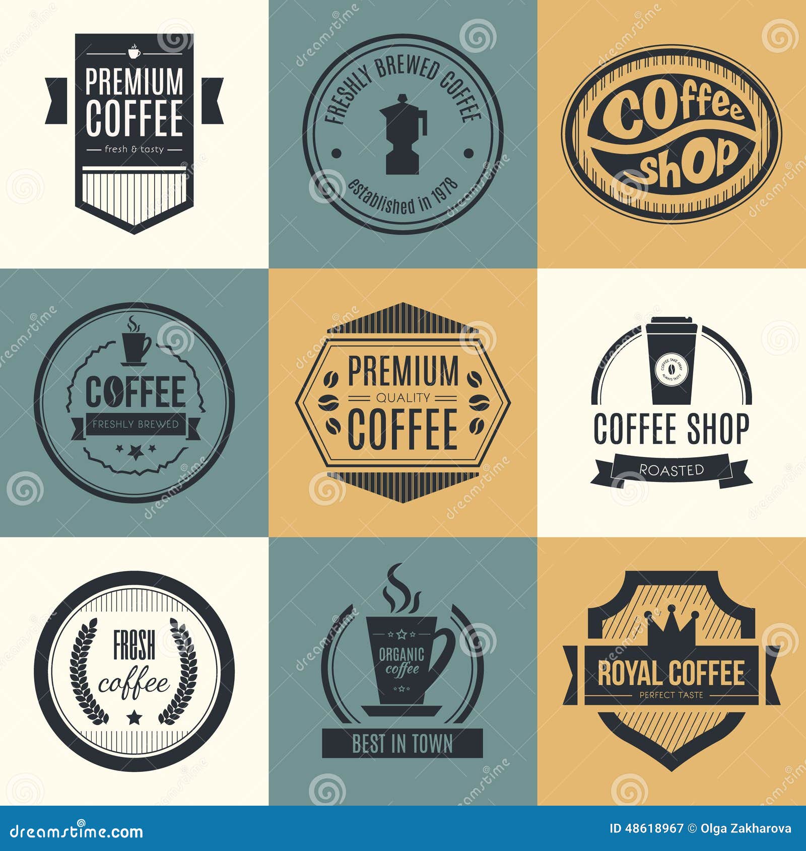 Koffiewinkel Logo Collection Vector Illustratie - Illustration of ...