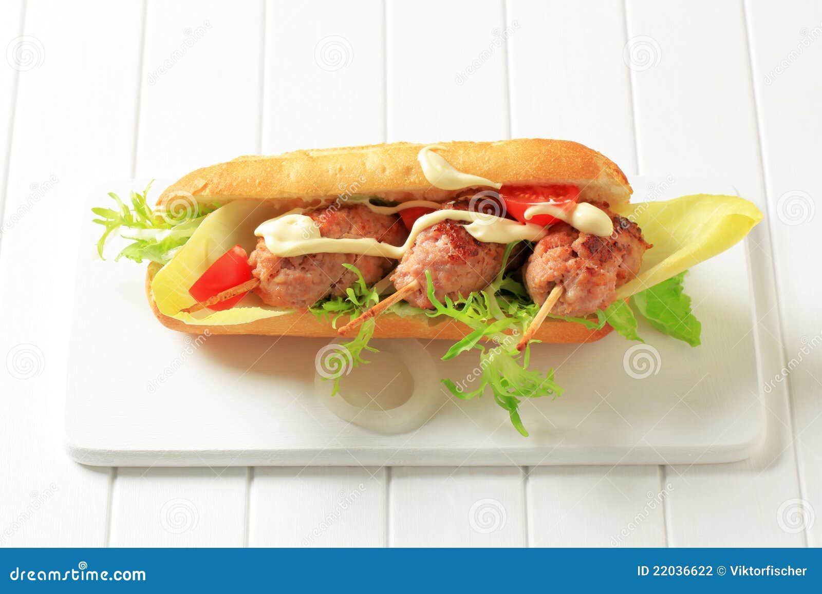 Kofta sandwich stock photo. Image of kofta, kebabs, baguette - 22036622