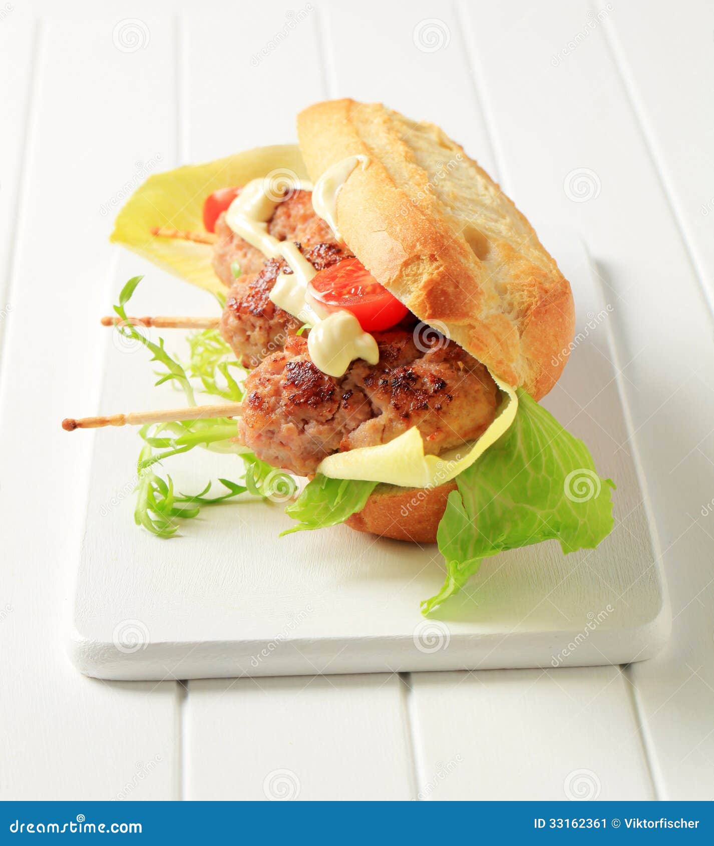 Kofta sandwich stock image. Image of minced, loaf, endive - 33162361
