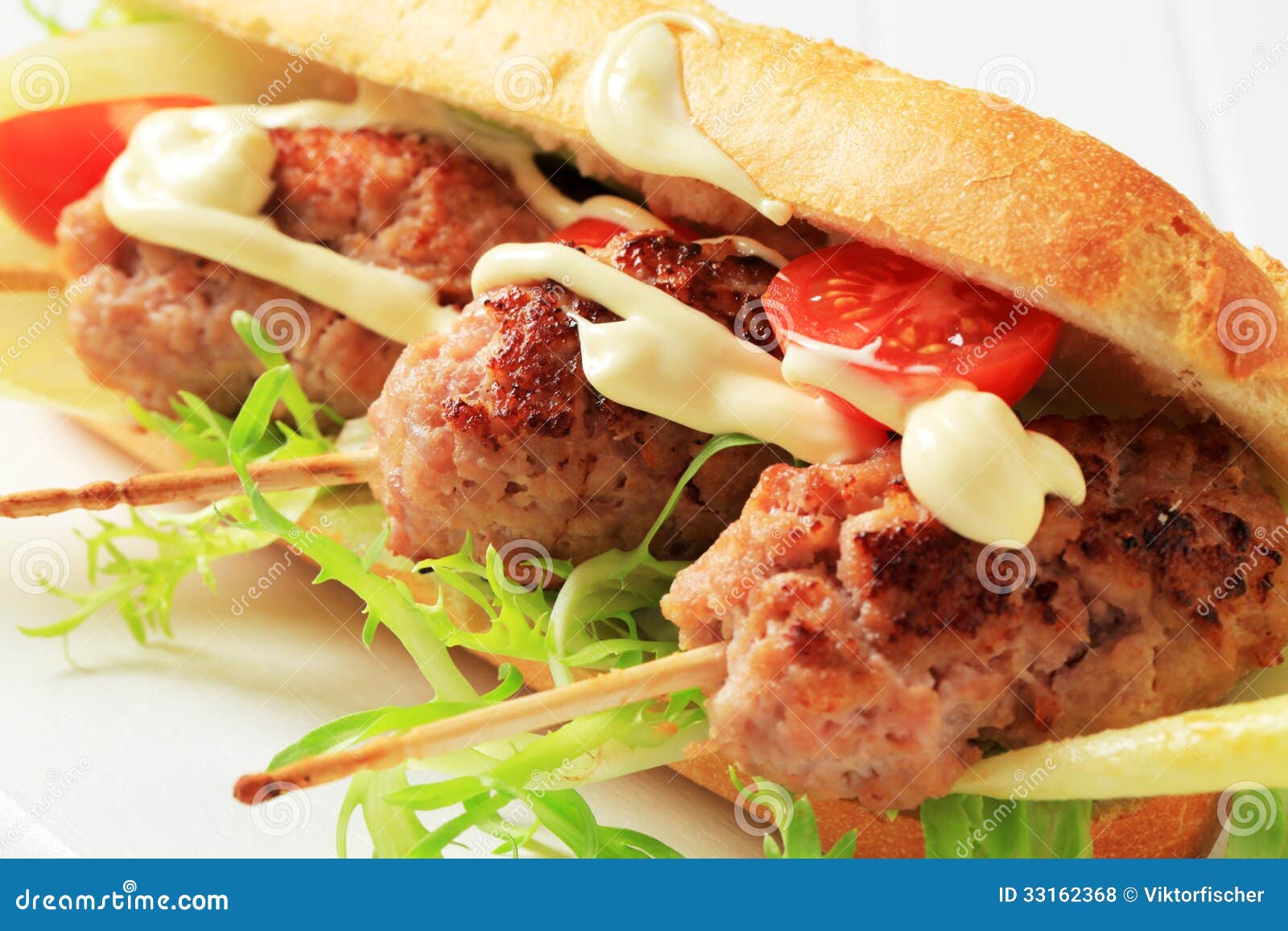 Kofta sandwich stock photo. Image of food, kufta, bread - 33162368