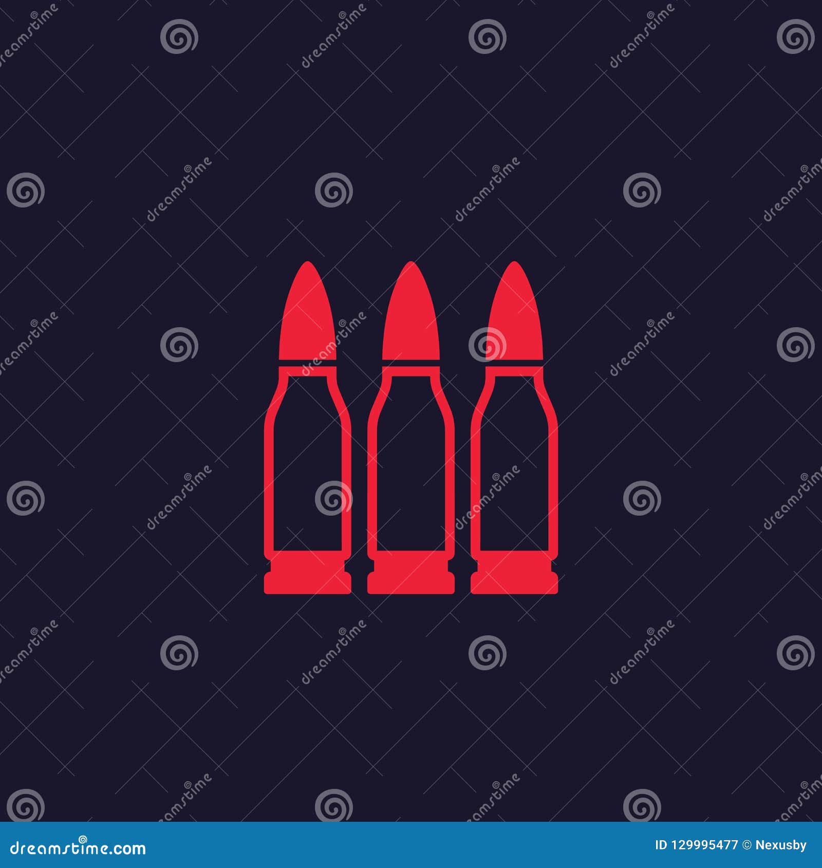 Kogels, Het Vectorpictogram Van Munitie Vector Illustratie ...