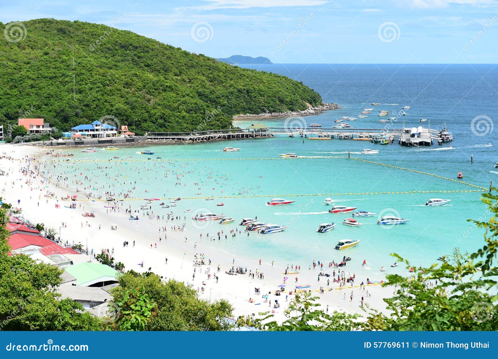 Koh Larn-eiland Tropisch Strand, Het Beroemdste Eiland Van Pattayastad ...